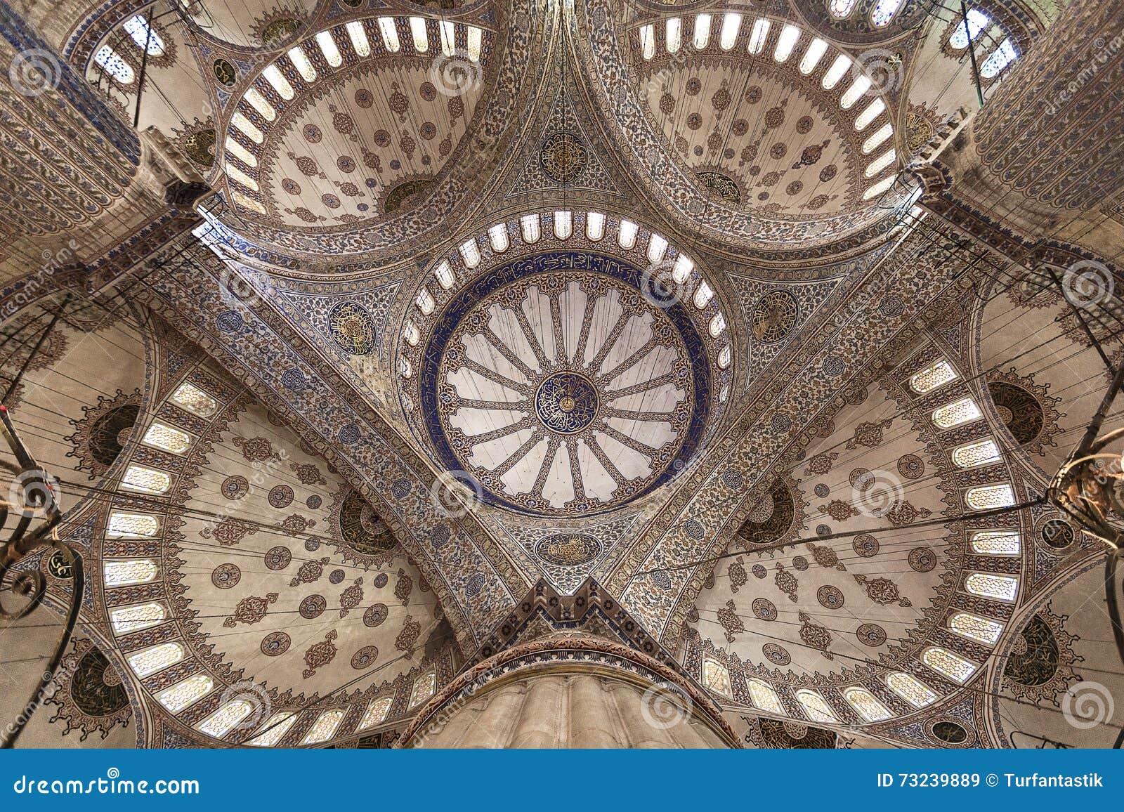 Interior Domes of the Blue Mosque Editorial Stock Image - Image of ...
