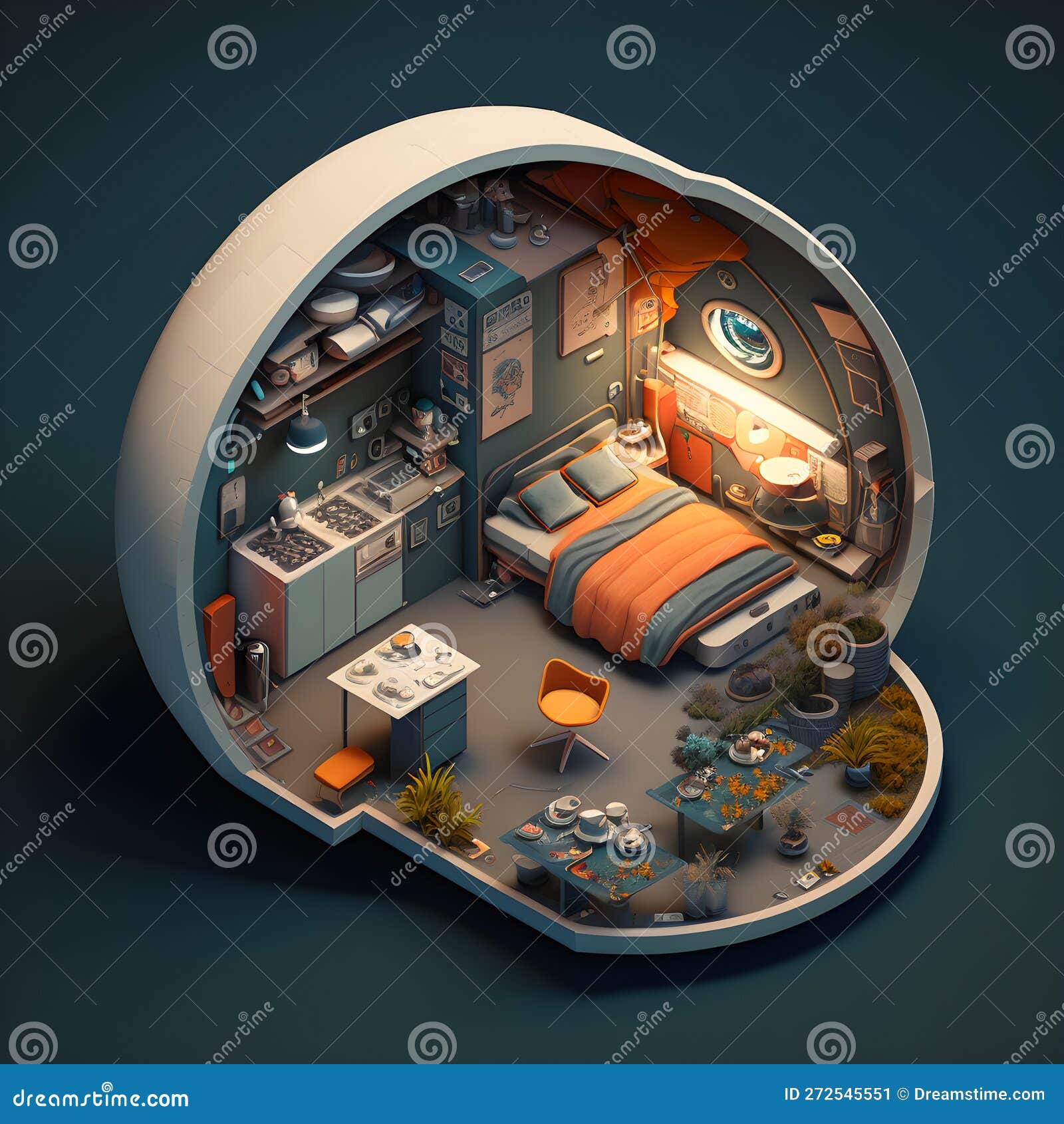 Interior Of A Doomsday Escape Pod. Royalty-Free Stock Photo ...