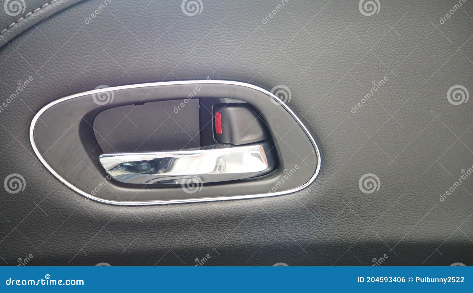 Interior Door Handle of Car Black Color Stock Photo - Image of ...