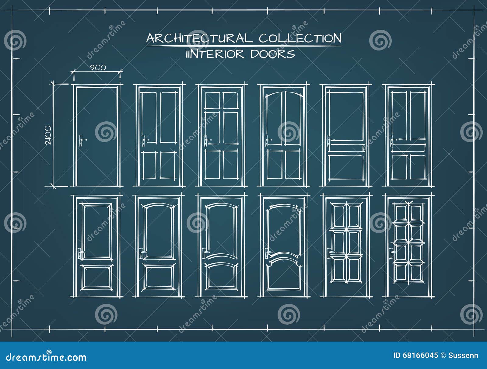 Interior Doors Set stock vector. Illustration of close - 68166045