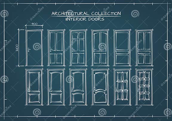 Interior Doors Set stock vector. Illustration of close - 68166045
