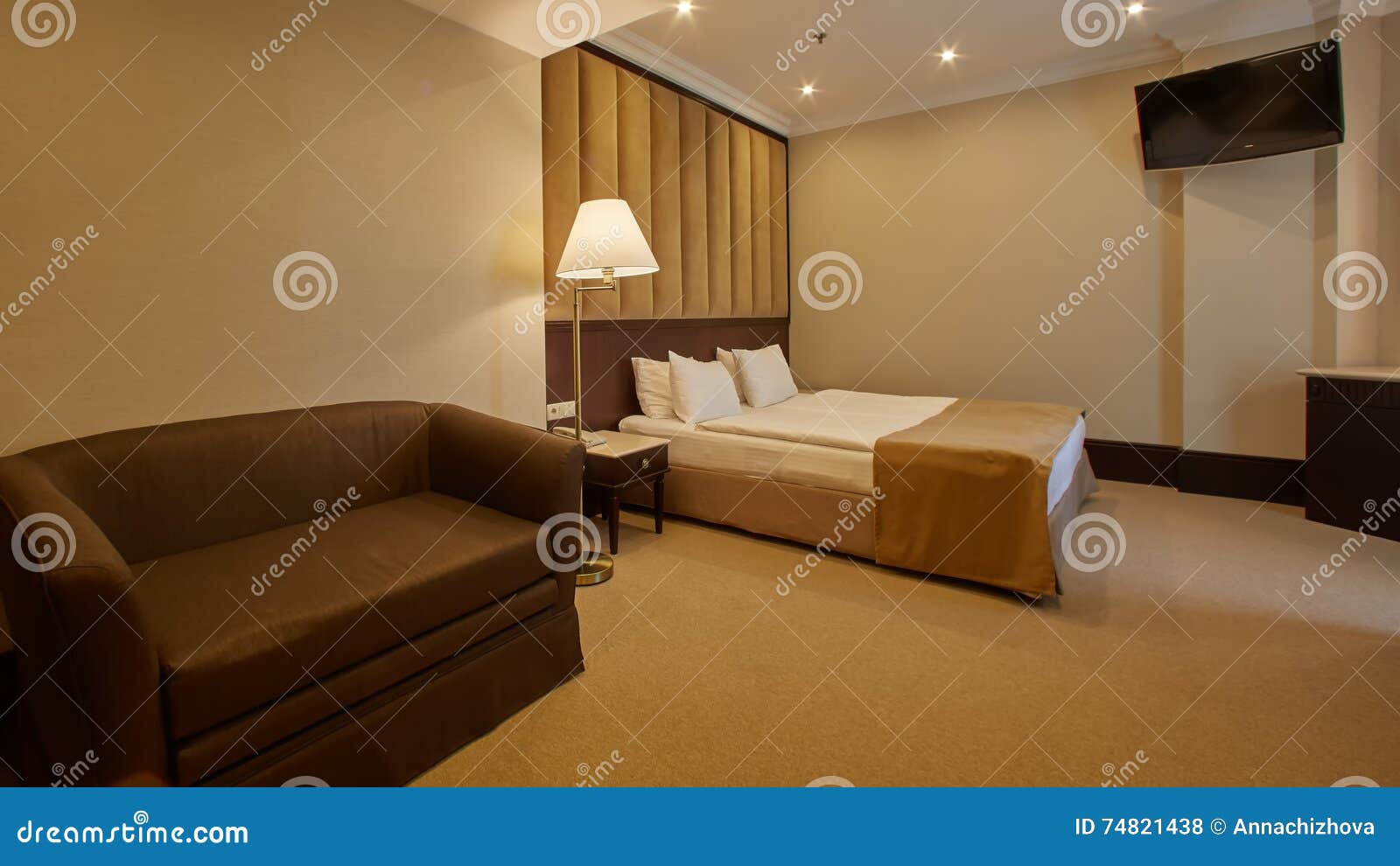 Interior of Double Bed Room Stock Photo - Image of design, house: 74821438