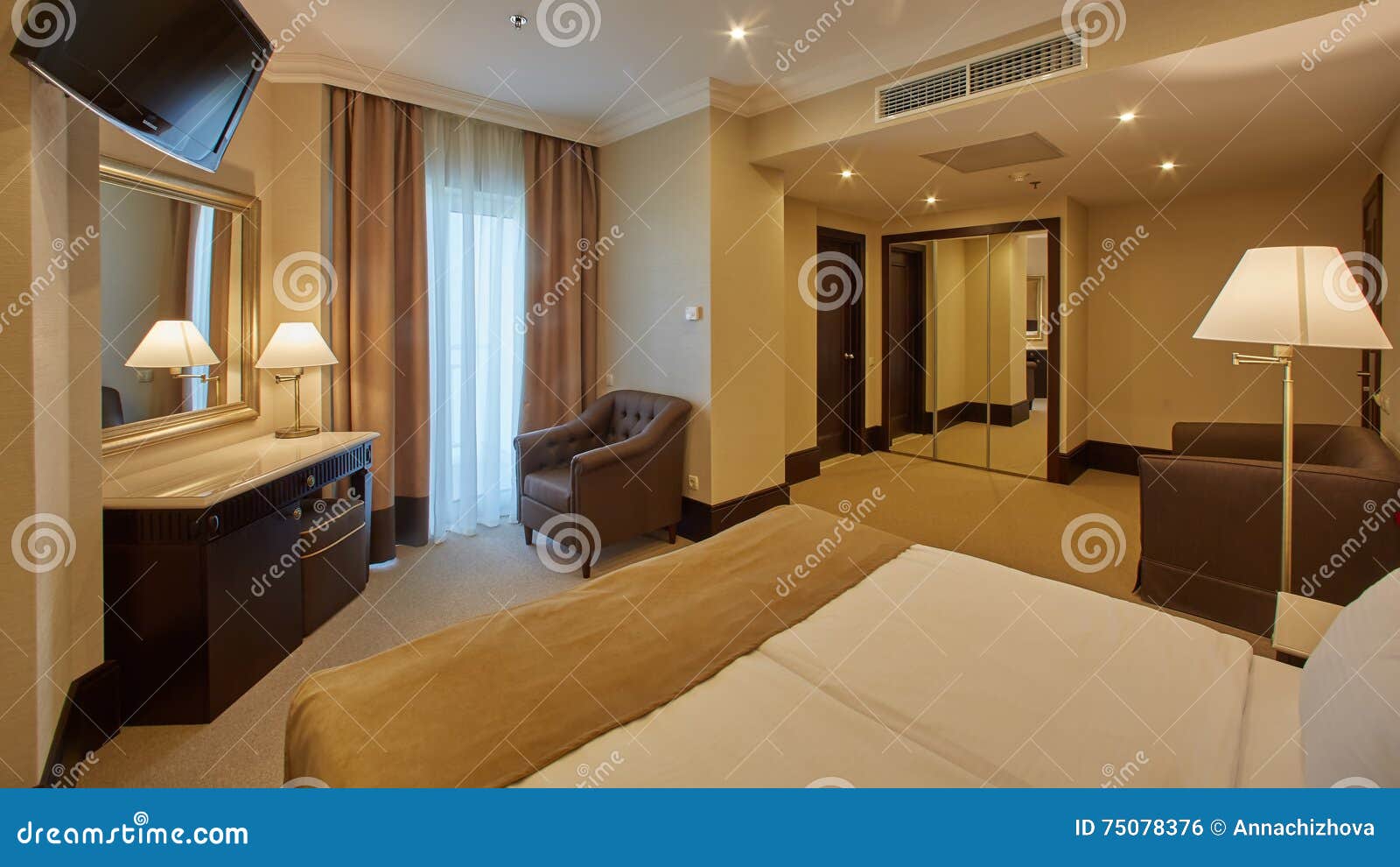 Interior of Double Bed Room Stock Photo - Image of interior, luxury ...