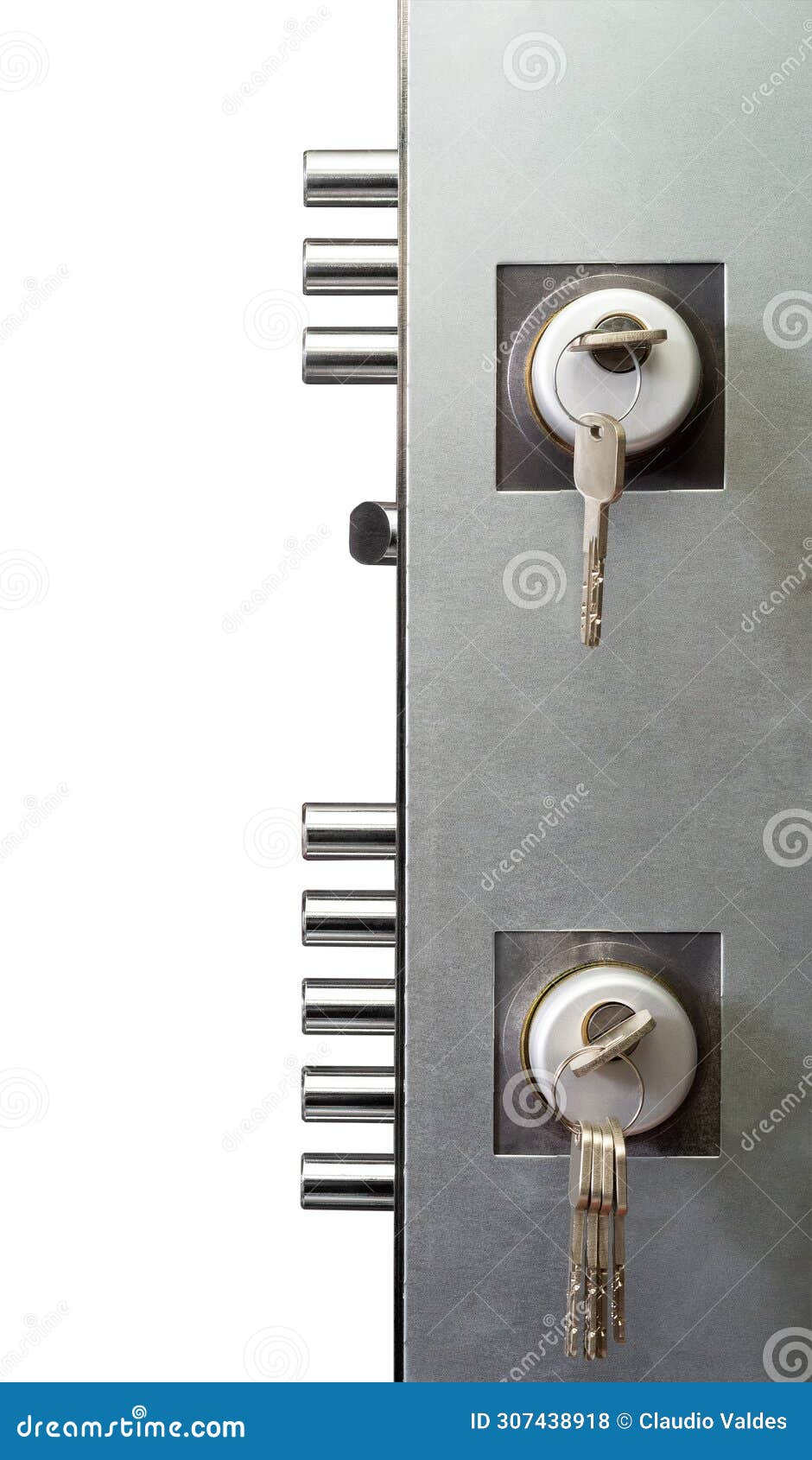Interior Double Door Lock with Keys Stock Photo - Image of open ...