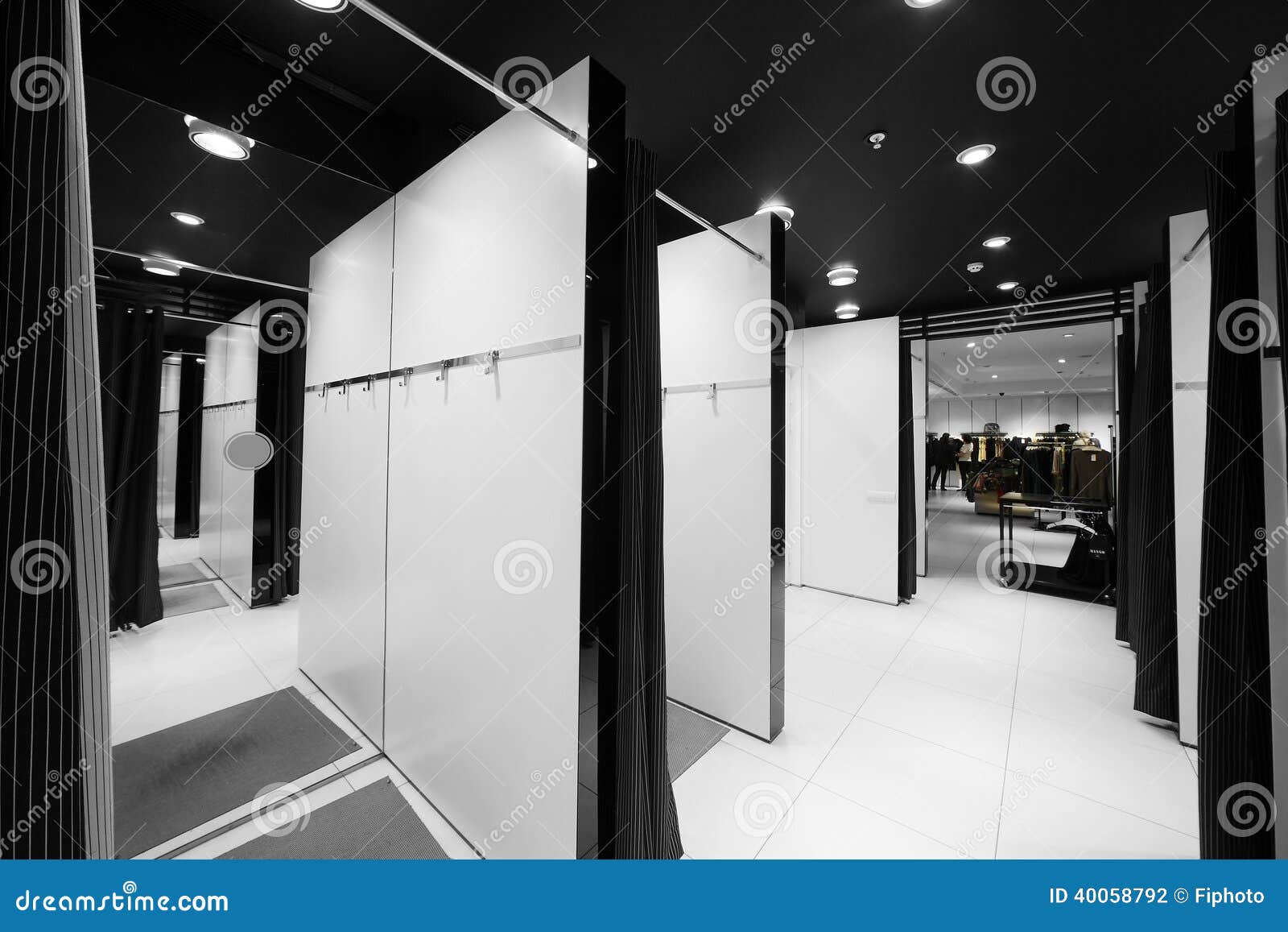 Interior of Dressing Room at Cloth Store Stock Photo - Image of clean ...