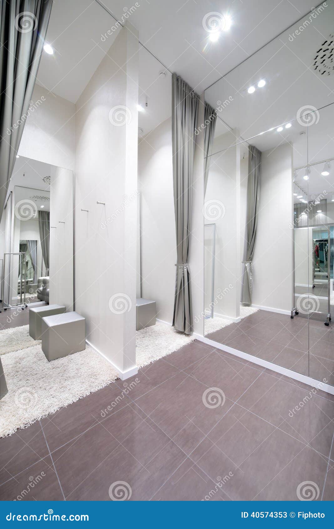 Interior of Dressing Room at Cloth Store Stock Image - Image of closet ...