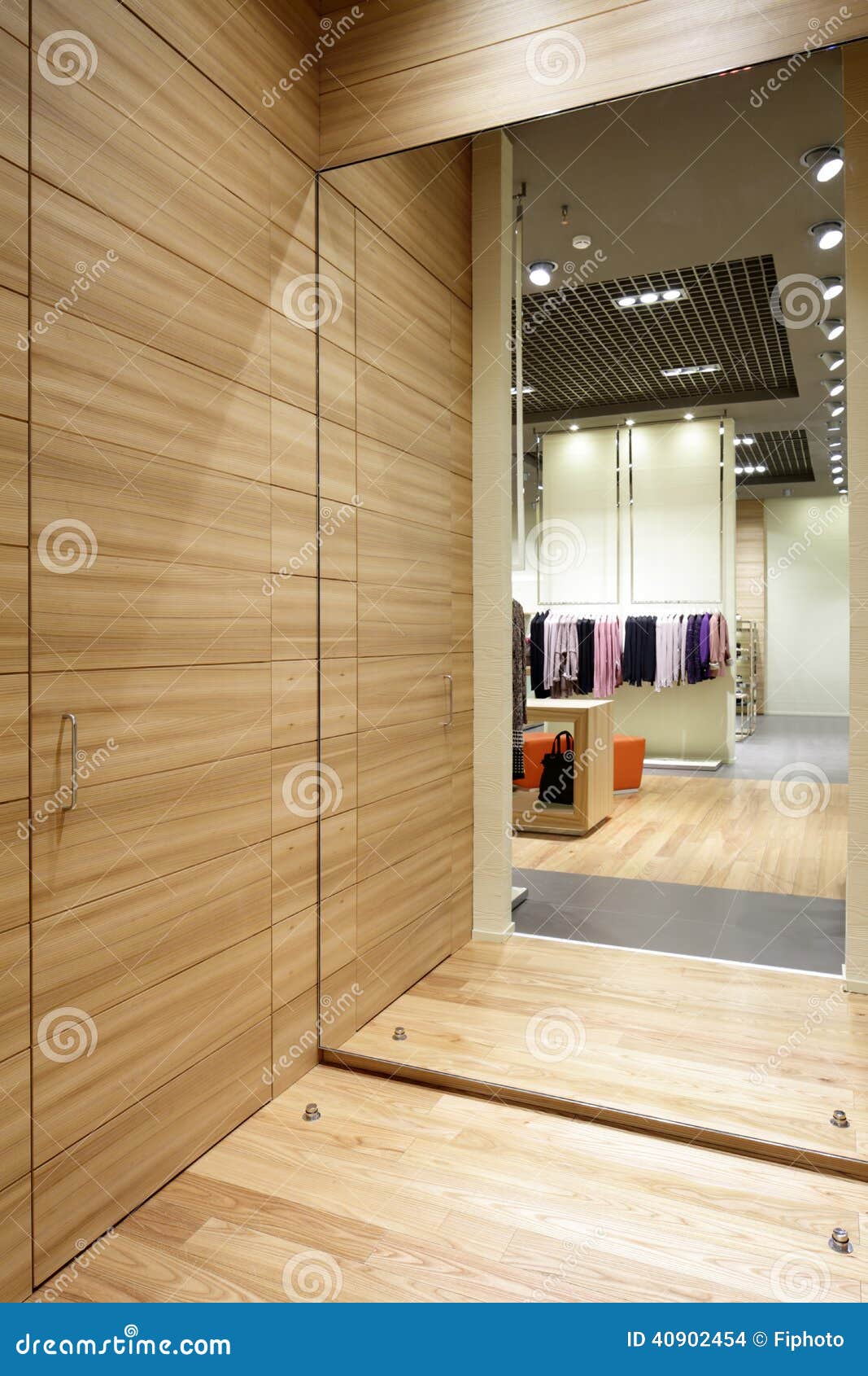 Interior of Dressing Room at Cloth Store Stock Photo - Image of empty ...