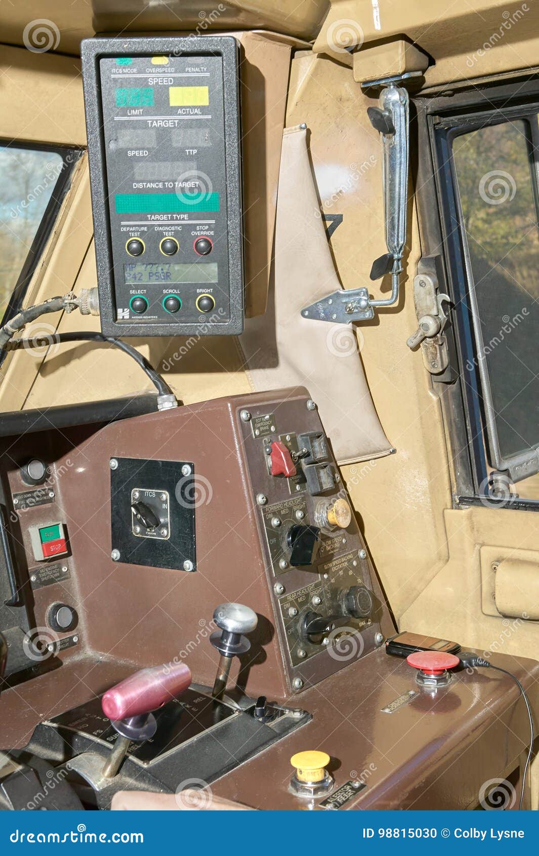 Interior of the Drivers Cabin in a Moving Train Stock Photo - Image of ...