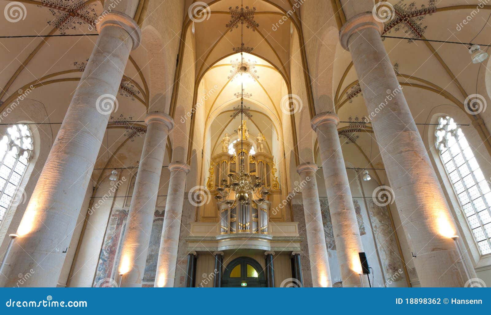 Interior of dutch church stock photo. Image of instrument - 18898362