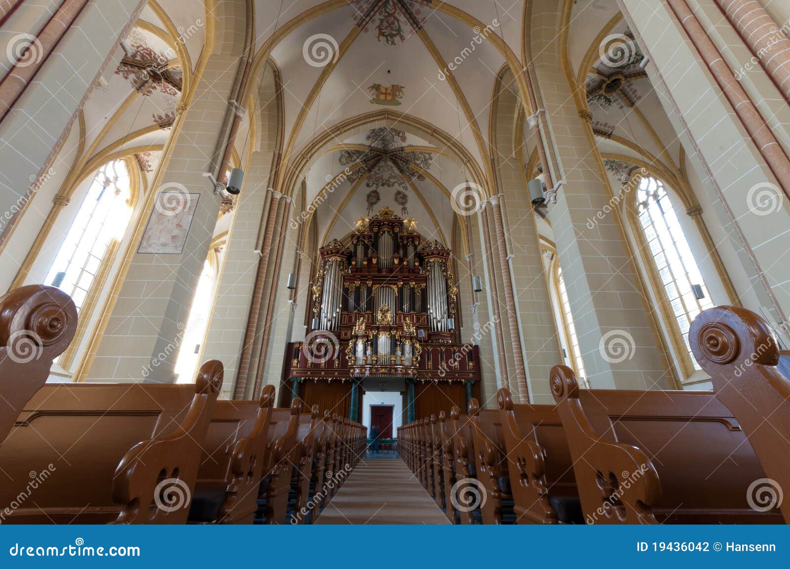 Interior of dutch church stock photo. Image of light - 19436042