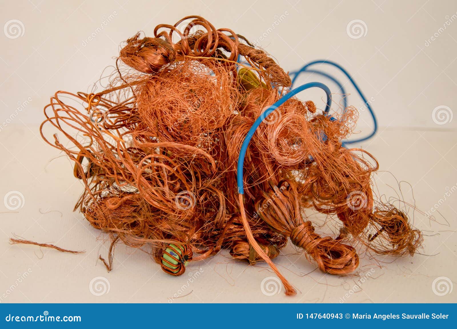 Recovered copper wires. stock image. Image of threads - 147640943