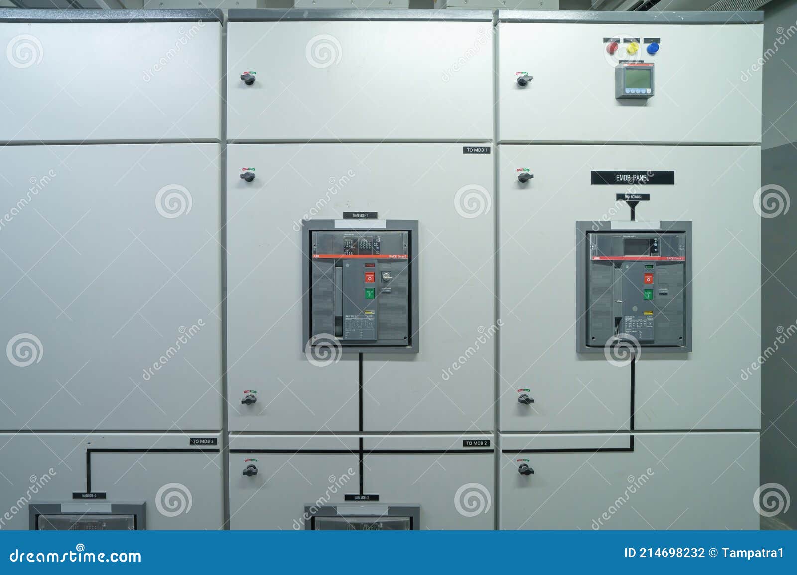 Interior of Electrical Room. Power Energy Motor Machinery Cabinets in ...