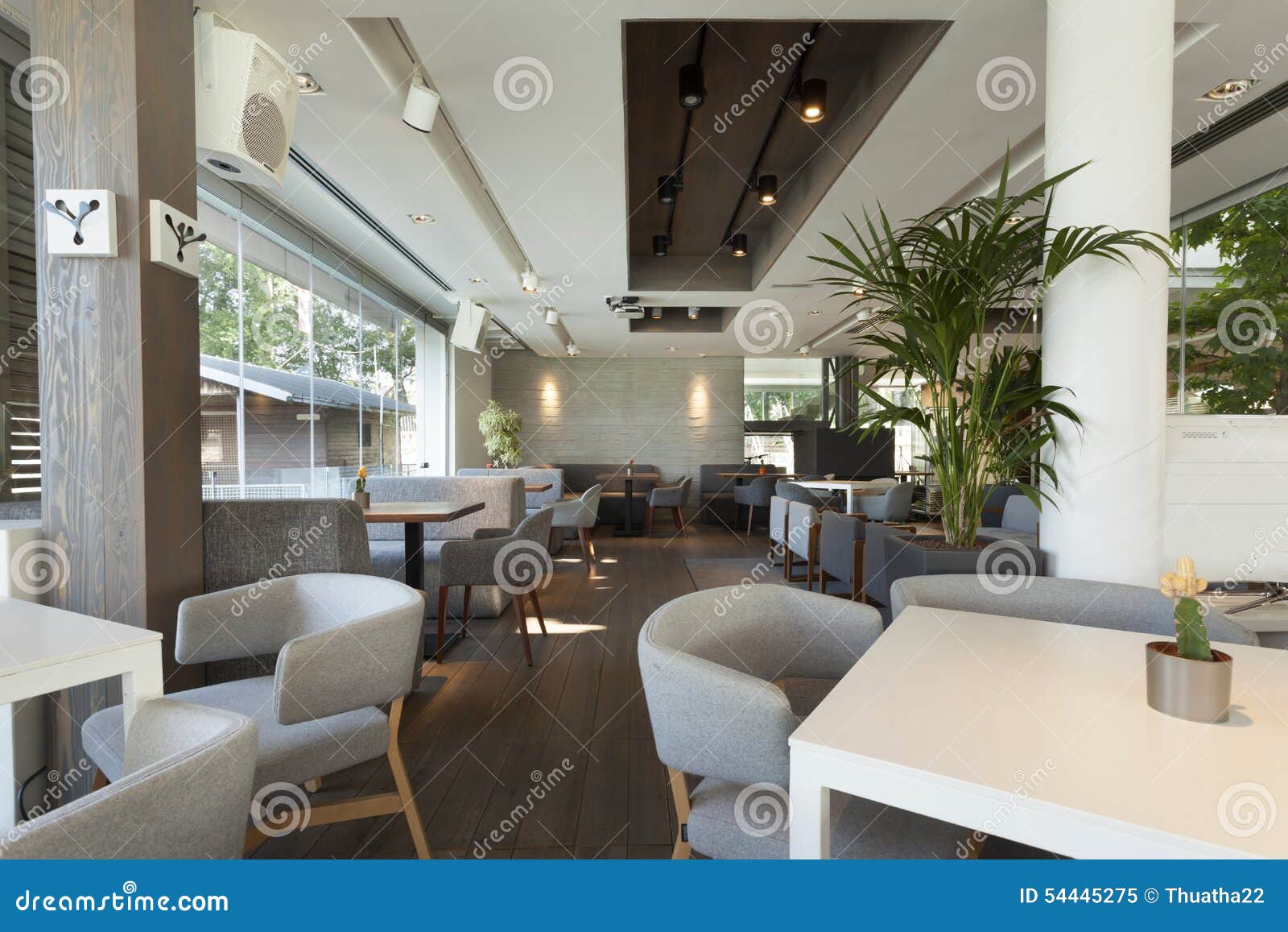 Interior of a elegant cafe stock image. Image of restaurant - 54445275