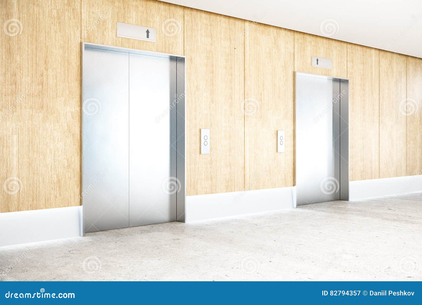 Interior with Elevator Side Stock Illustration - Illustration of ...