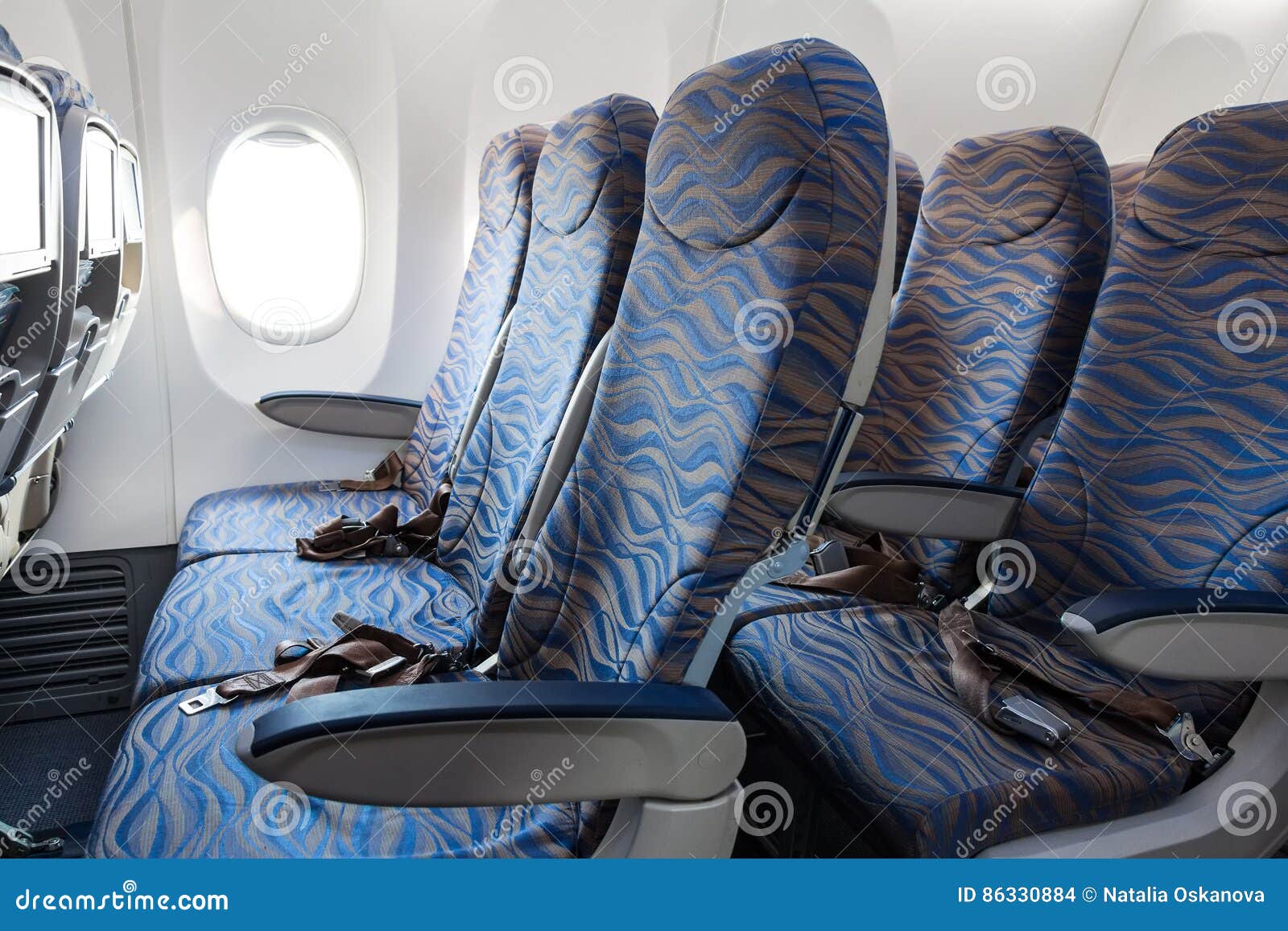 Interior of Empty Aircraft Cabin Stock Photo - Image of commercial ...