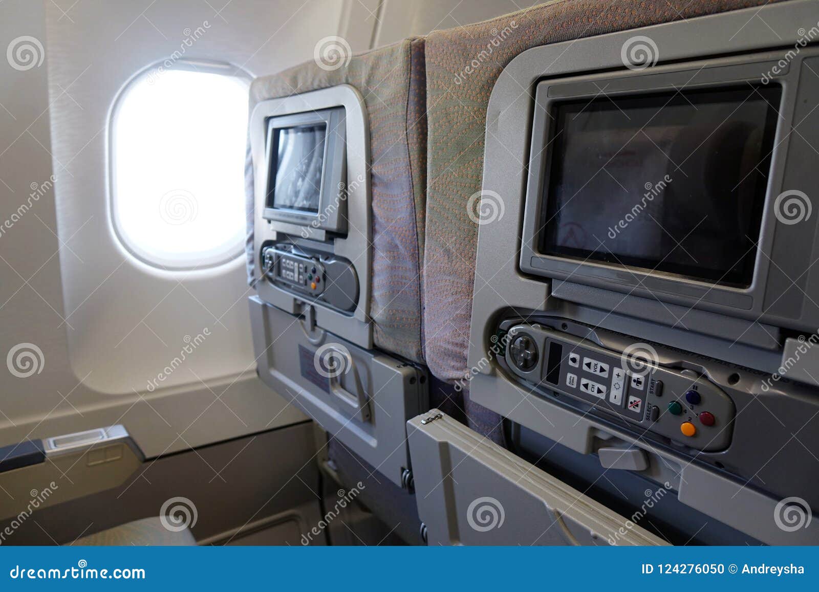 The Interior of an Empty Aircraft, Ready To Fly Cabin Airliner with ...