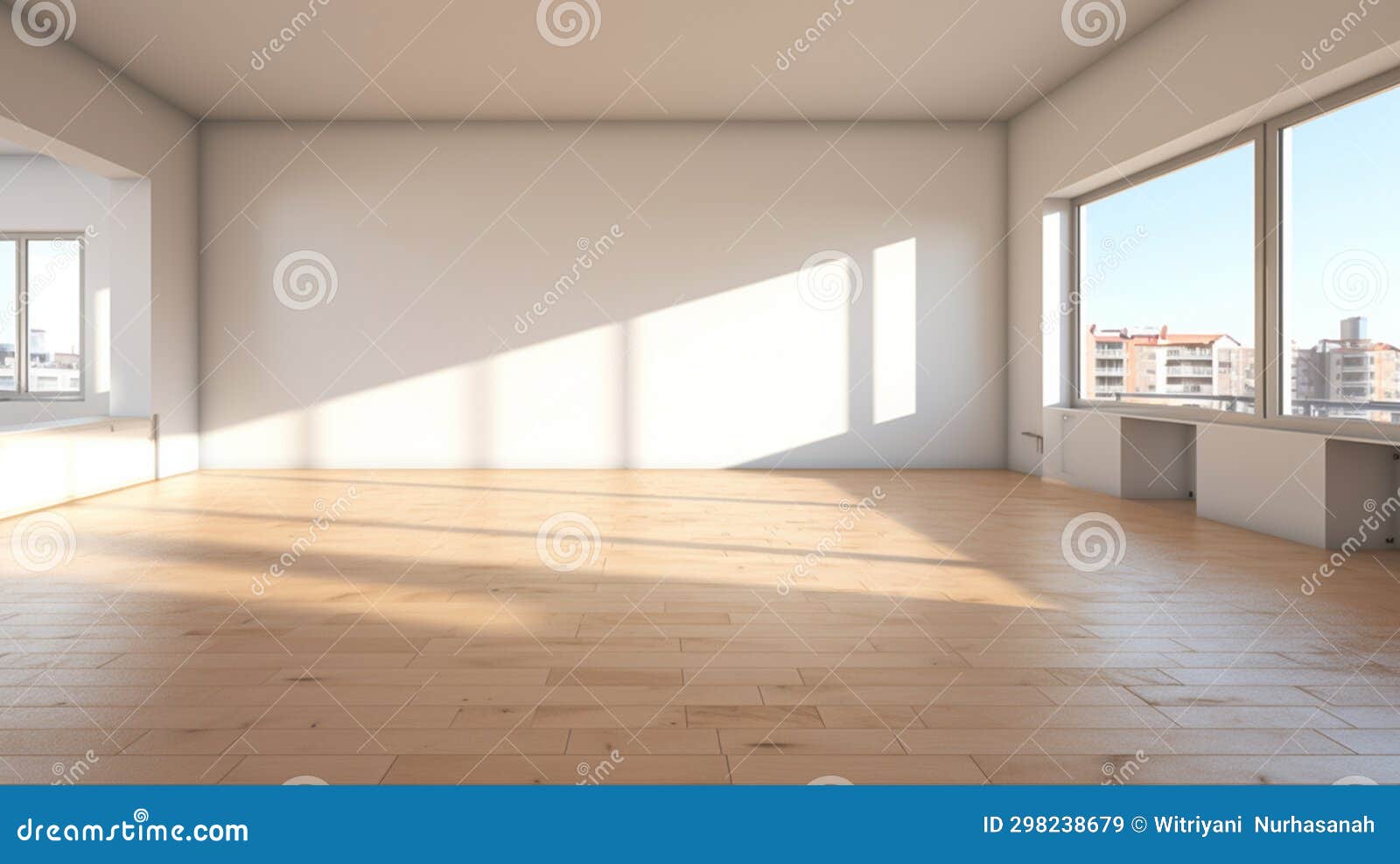 Interior of Empty Apartment. Empty Room with Whitewashed Floating ...