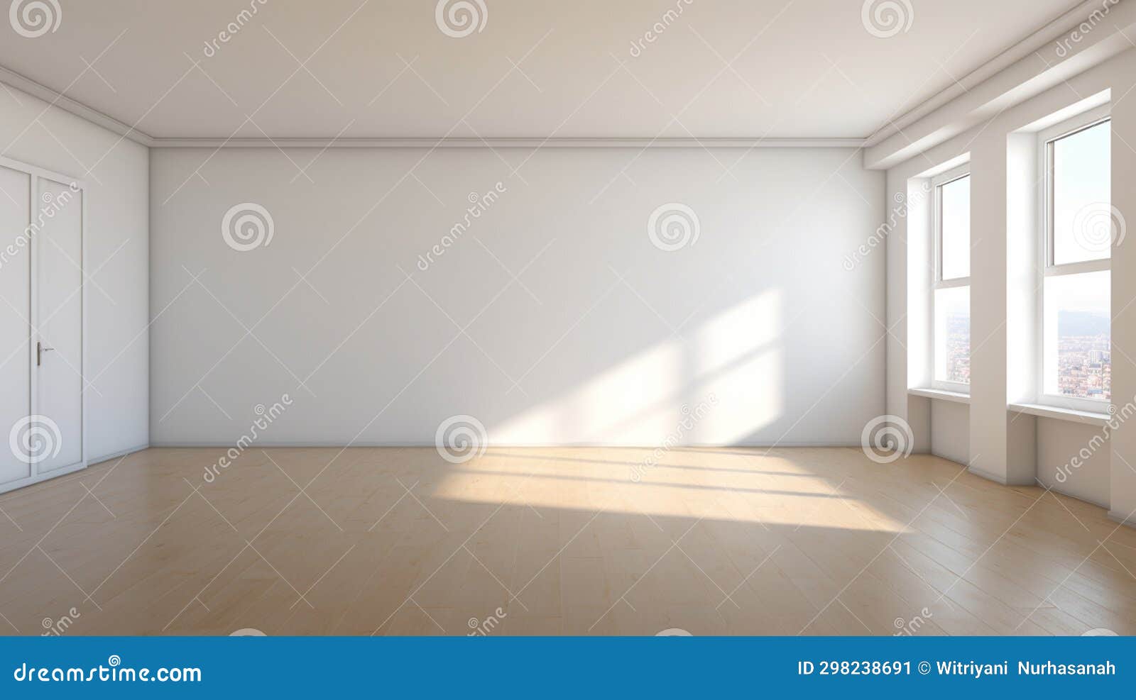 Interior of Empty Apartment. Empty Room with Whitewashed Floating ...