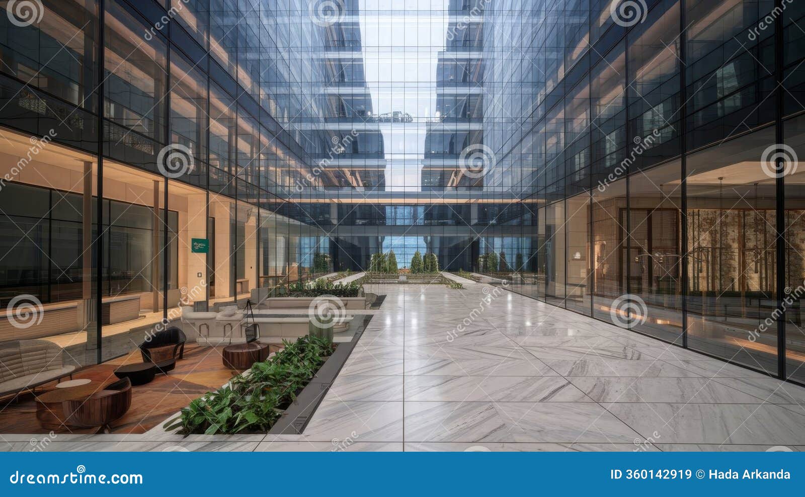 Interior of an Empty Bank Building Stock Illustration - Illustration of ...