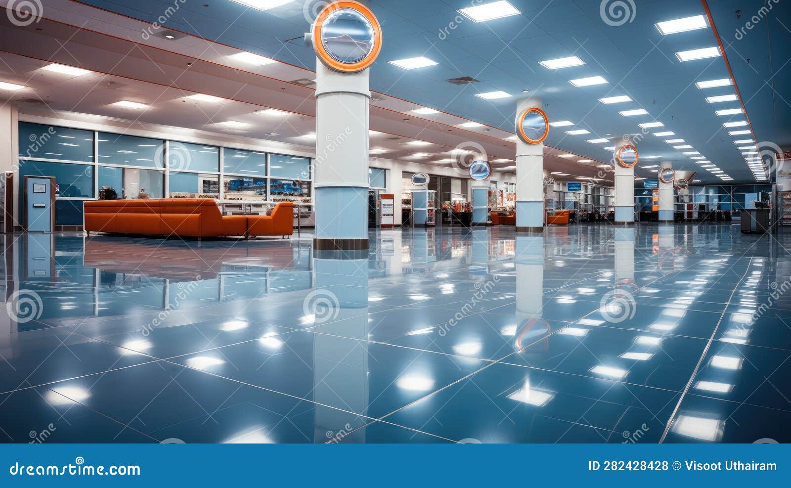 Interior of Empty Car Dealership, Car Showroom Interior Stock ...
