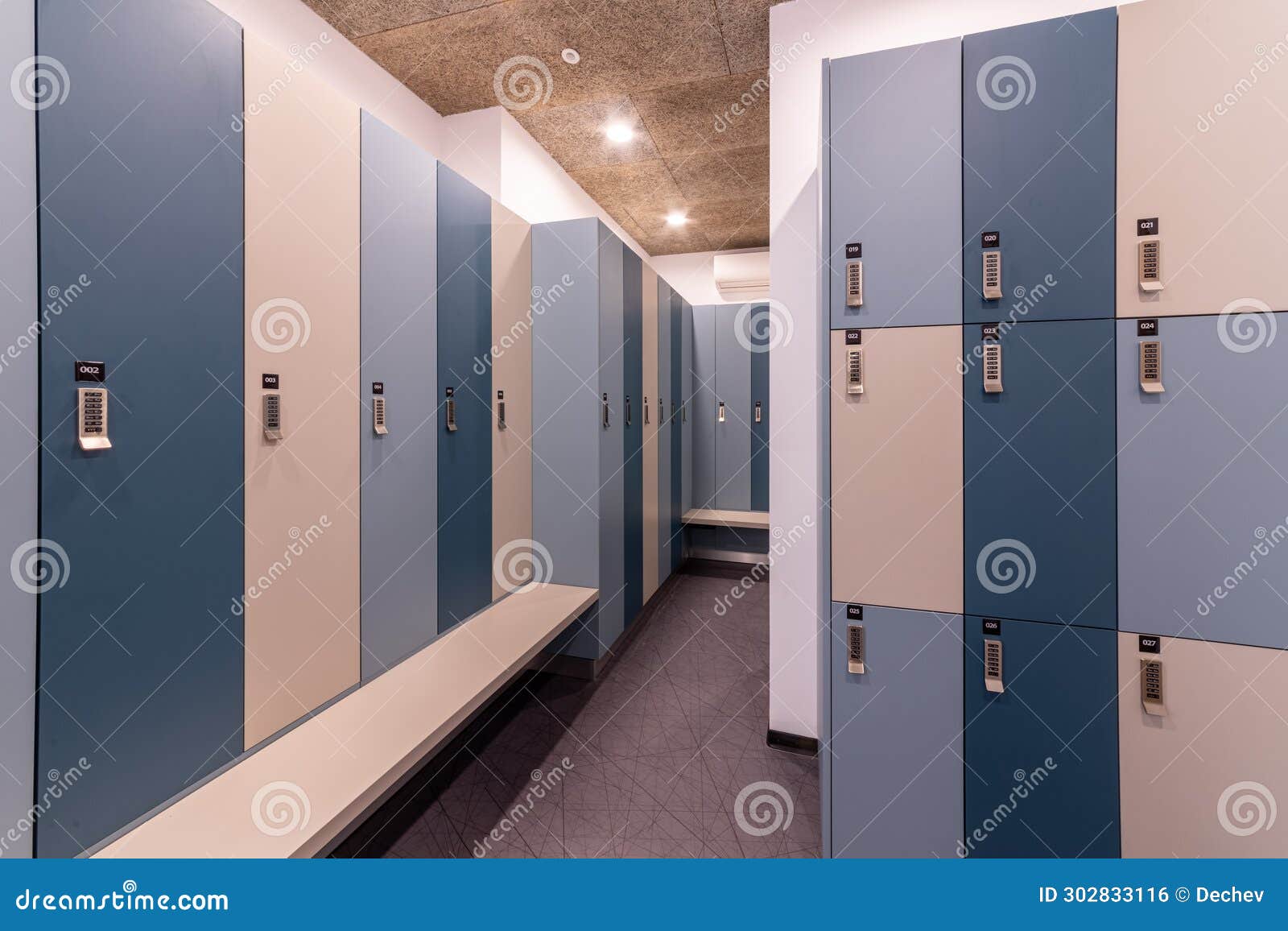 Interior of Empty Changing Room, Locker Room, Dressing Room in Swimming ...
