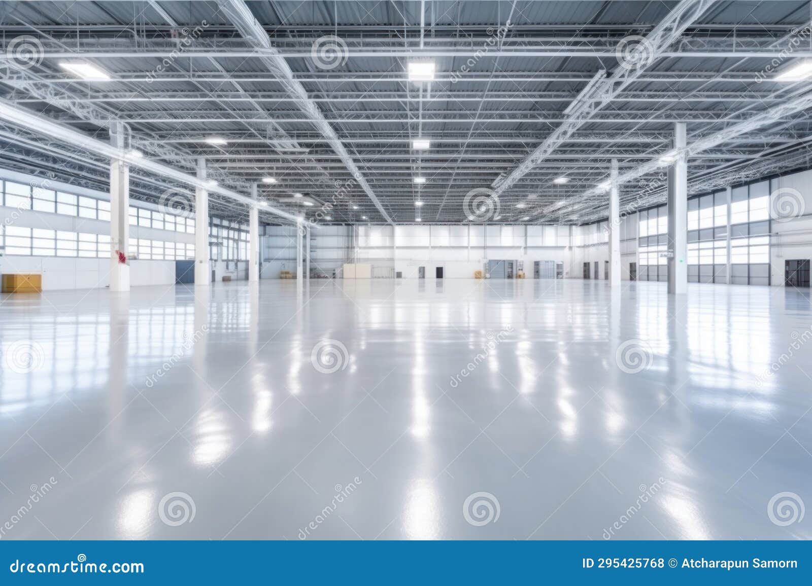 Interior of Empty and Clean Modern Warehouse Stock Photo - Image of ...