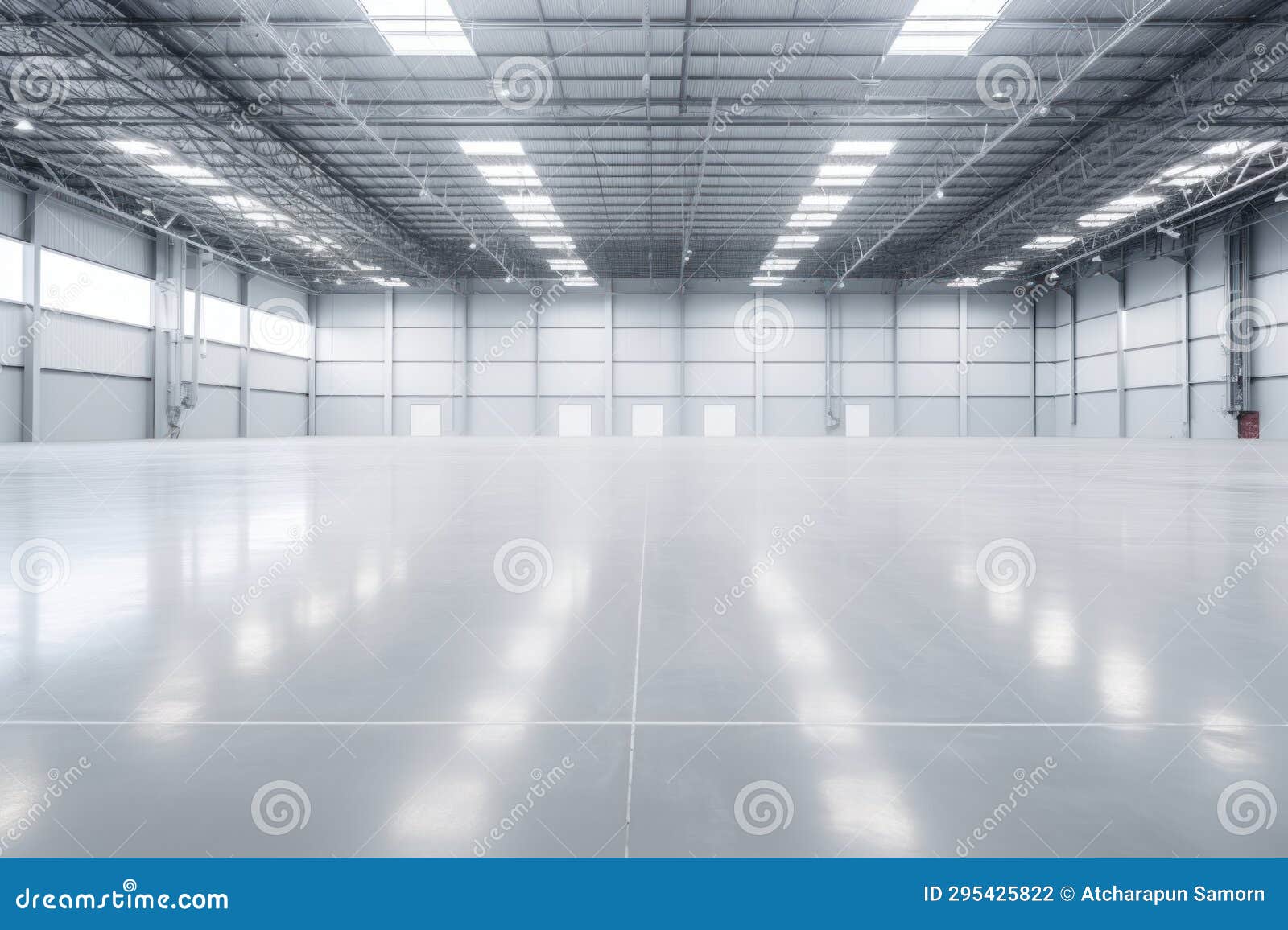 Interior of Empty and Clean Modern Warehouse Stock Photo - Image of ...