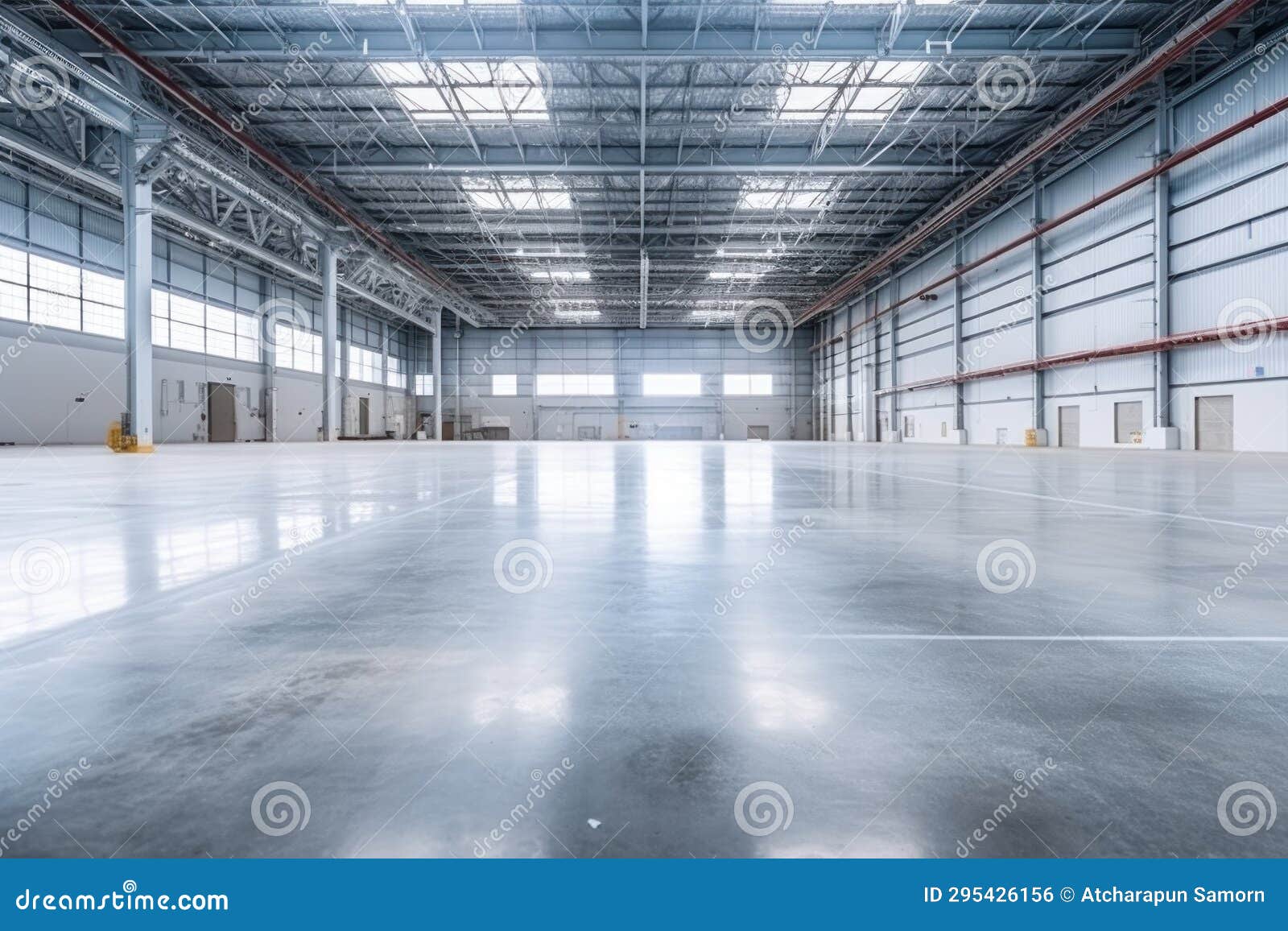 Interior of Empty and Clean Modern Warehouse Stock Photo - Image of ...