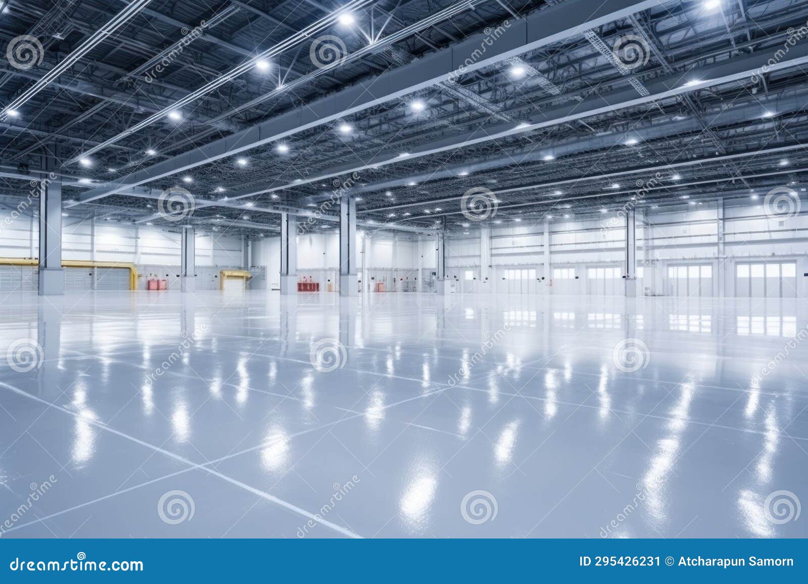 Interior of Empty and Clean Modern Warehouse Stock Image - Image of ...