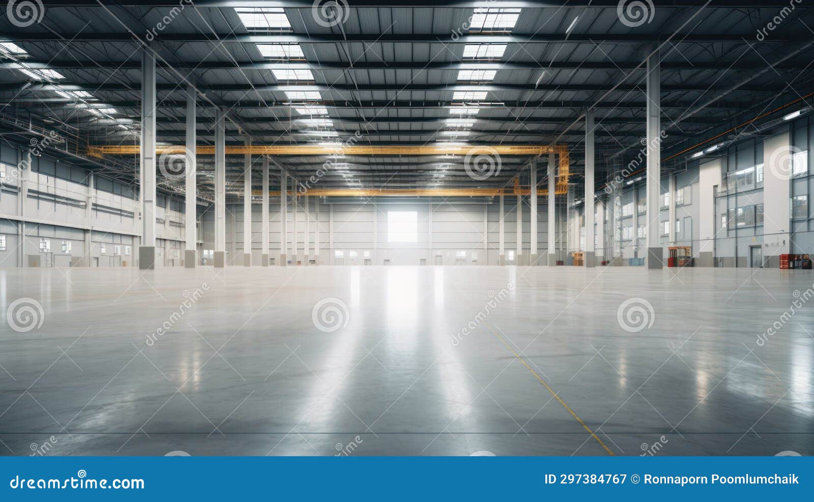 Interior of an Empty and Clean Modern Warehouse Stock Image - Image of ...
