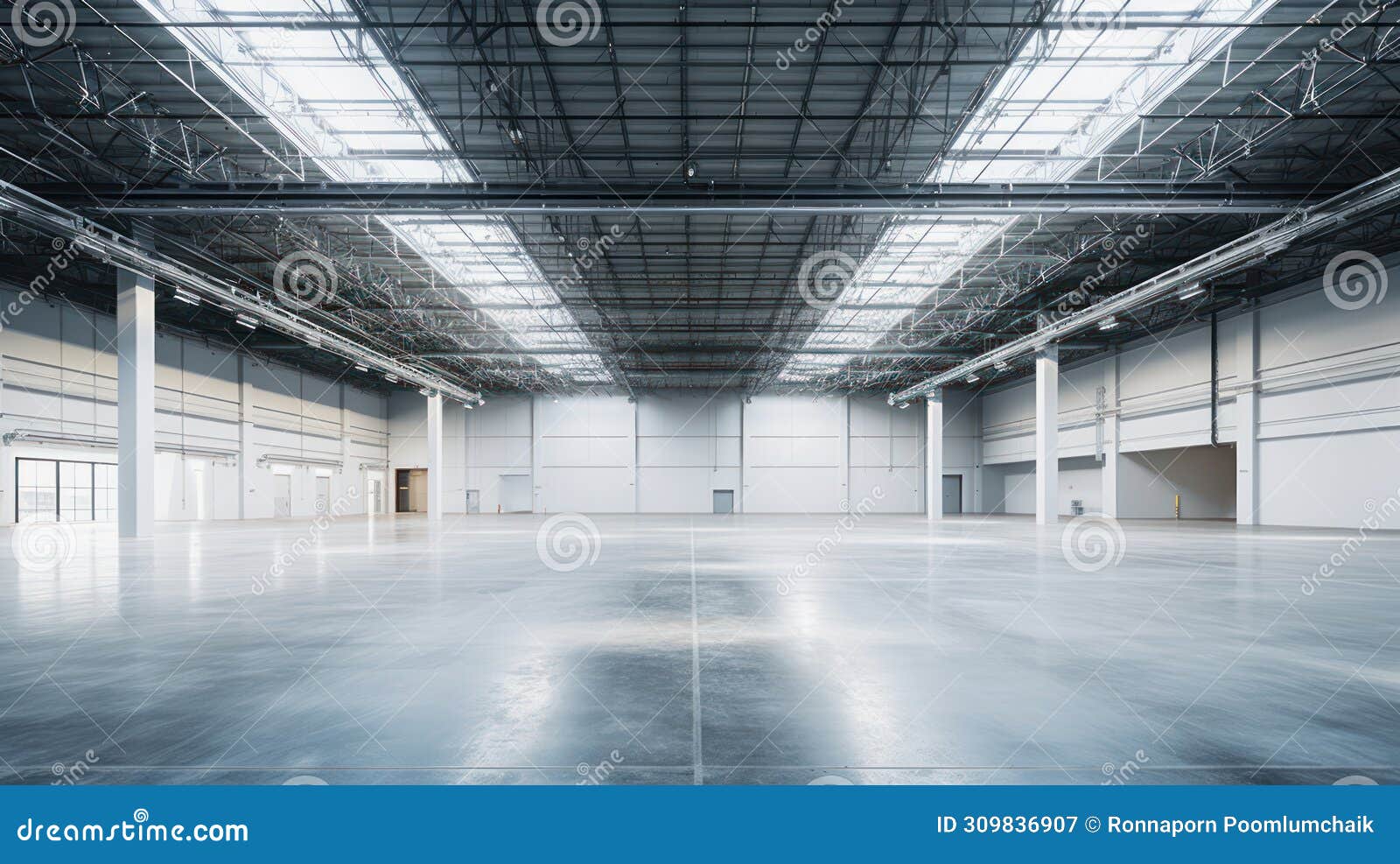 Interior of an Empty and Clean Modern Warehouse Stock Illustration ...