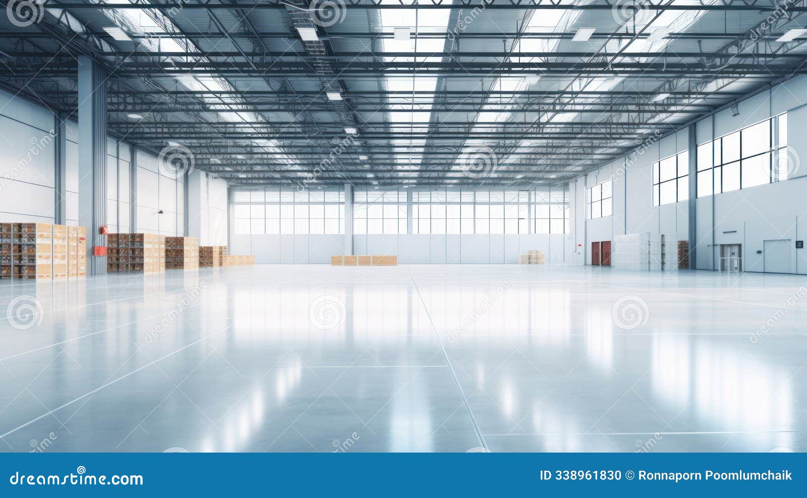 Interior of an Empty and Clean Modern Warehouse Stock Photo - Image of ...