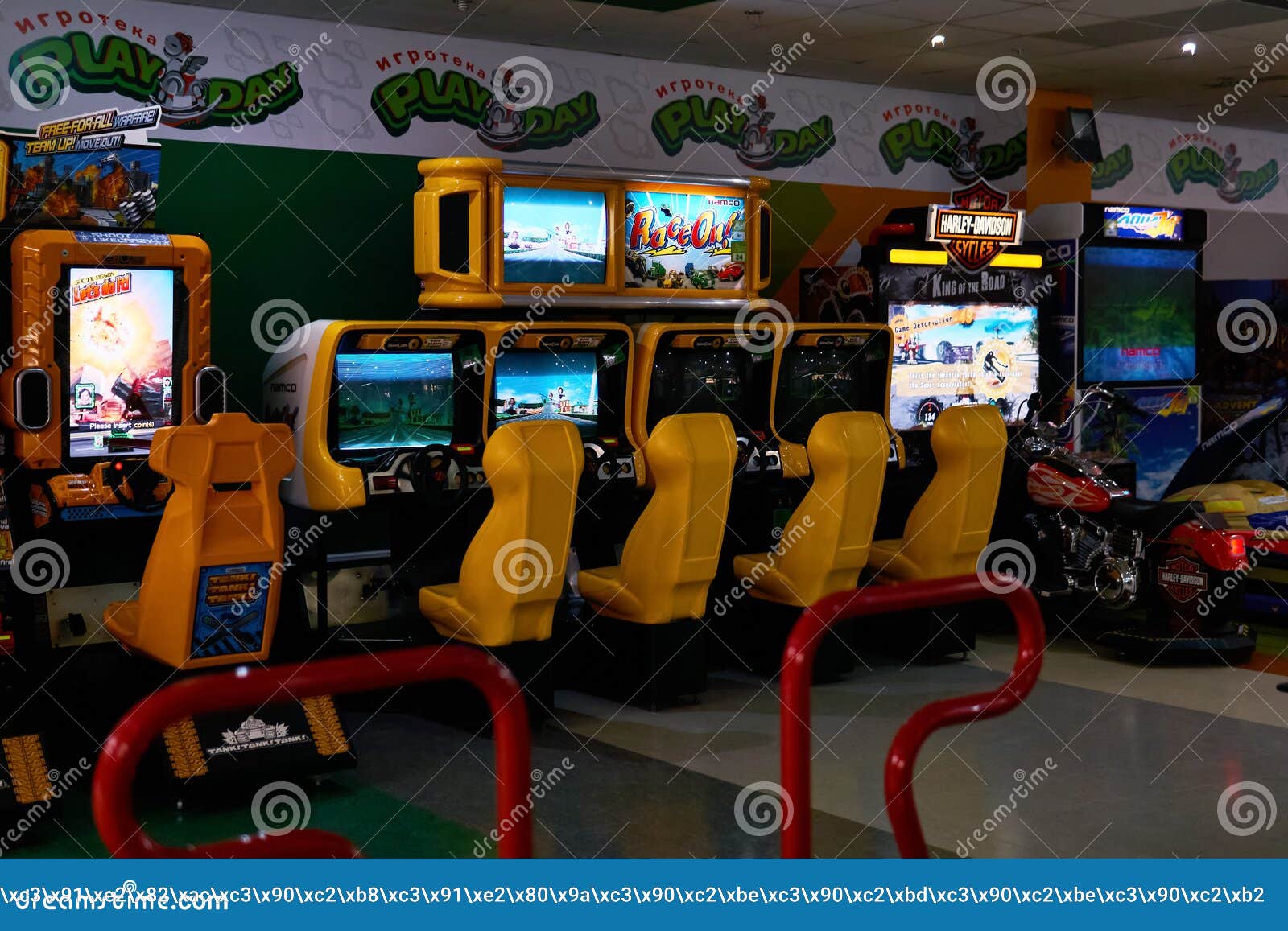 Interior of an Empty Darkened Amusement Arcade Hall Editorial Stock ...