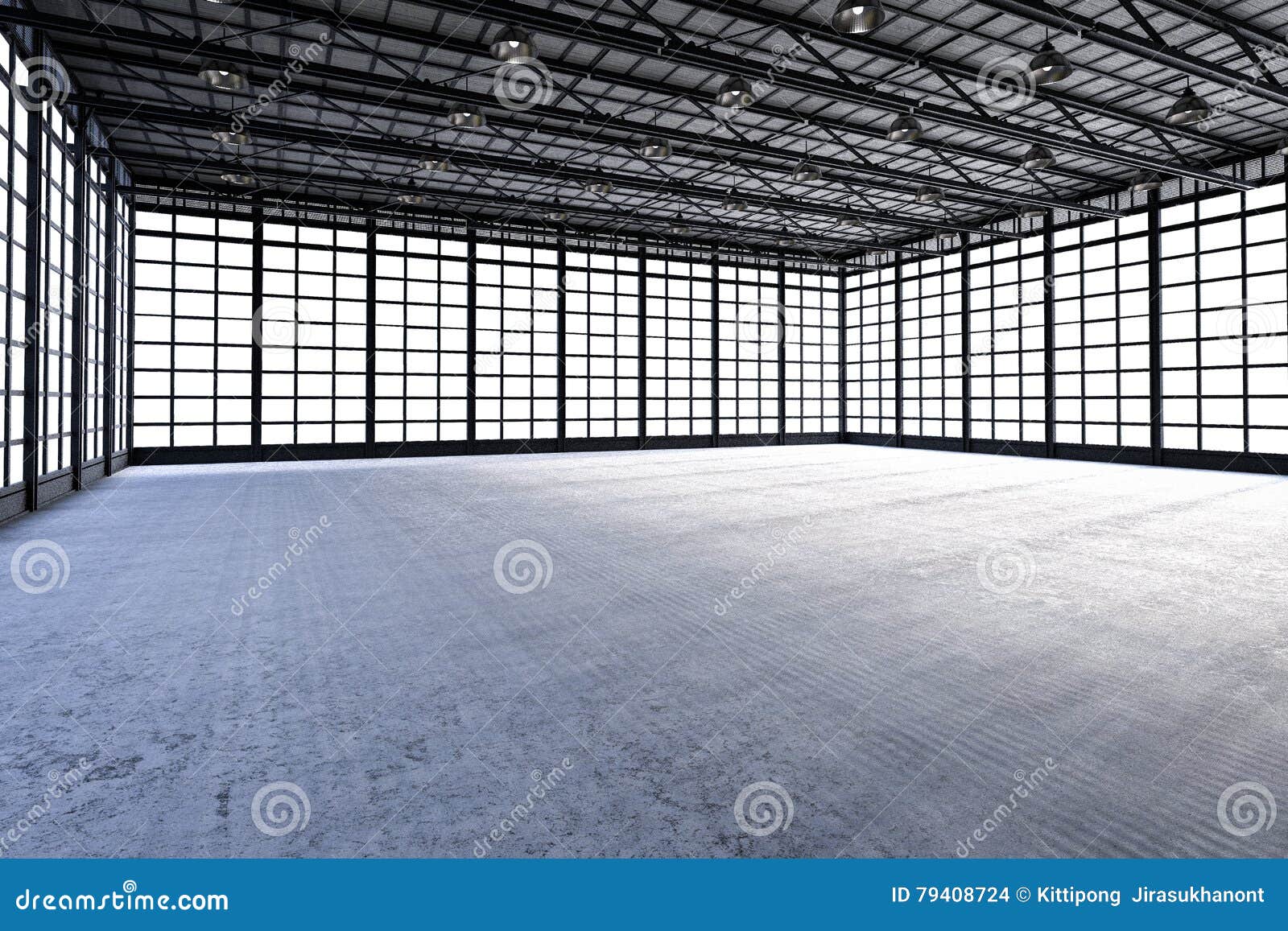Interior empty factory stock photo. Image of concrete - 79408724