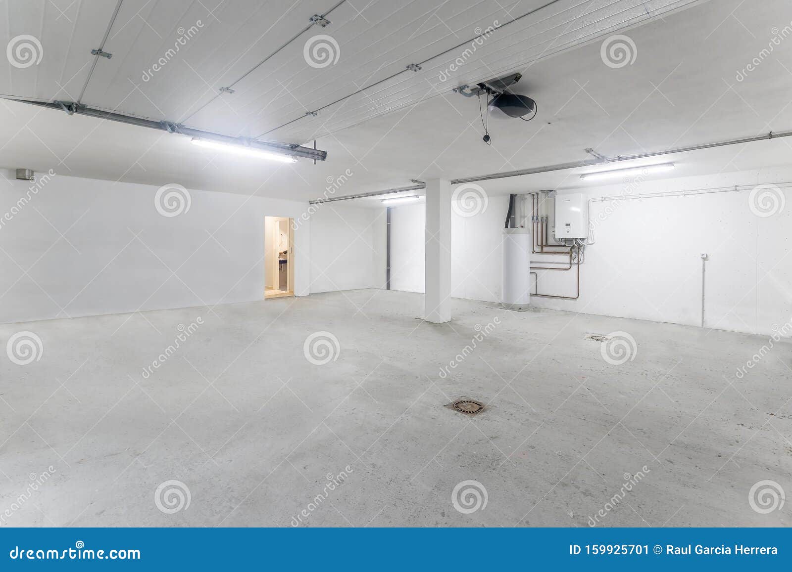 Interior of the Empty Garage in the Residential House Stock Image ...