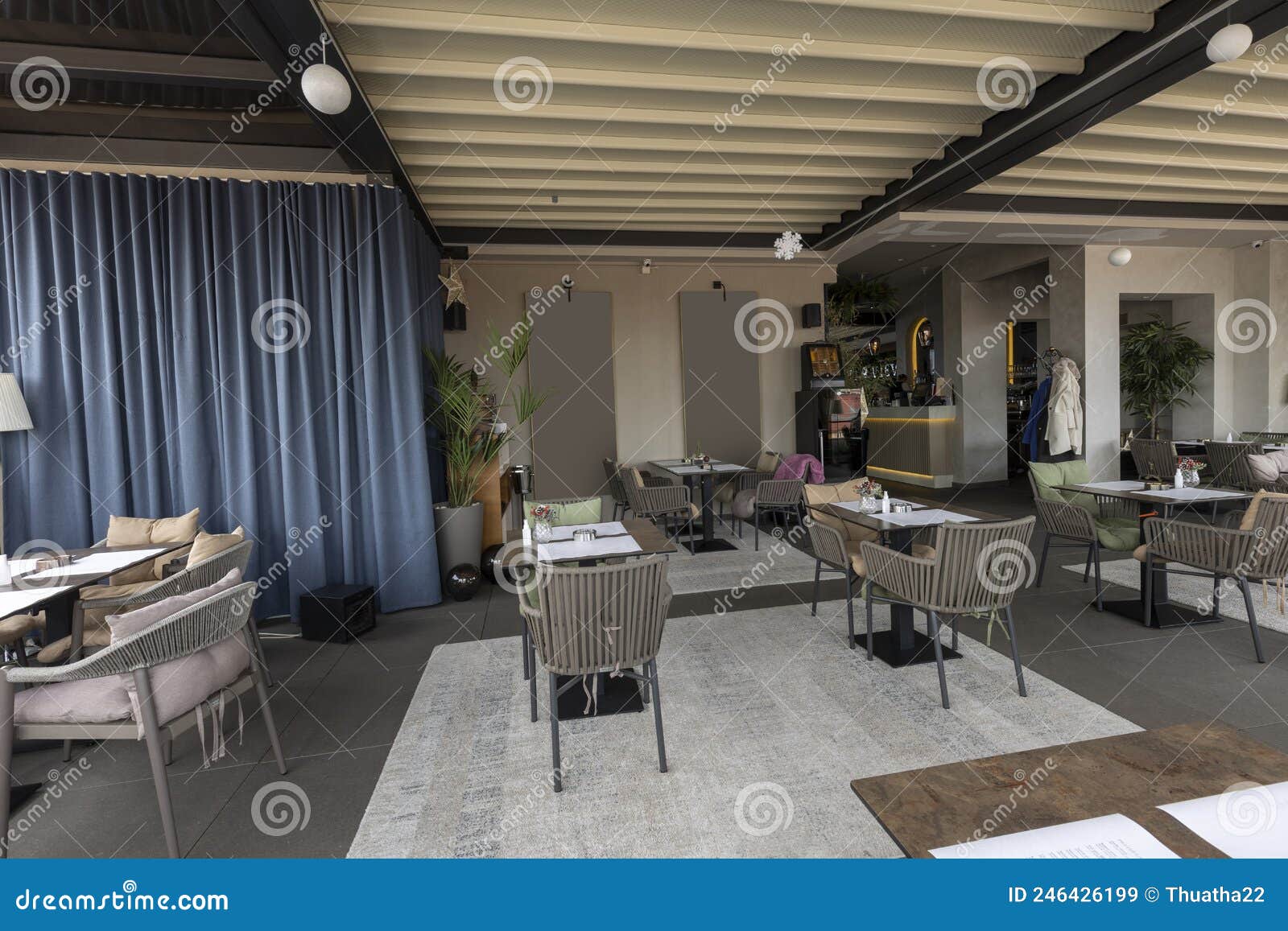 Empty Hotel Hall With Emergency Exit In The Distance Editorial Image ...