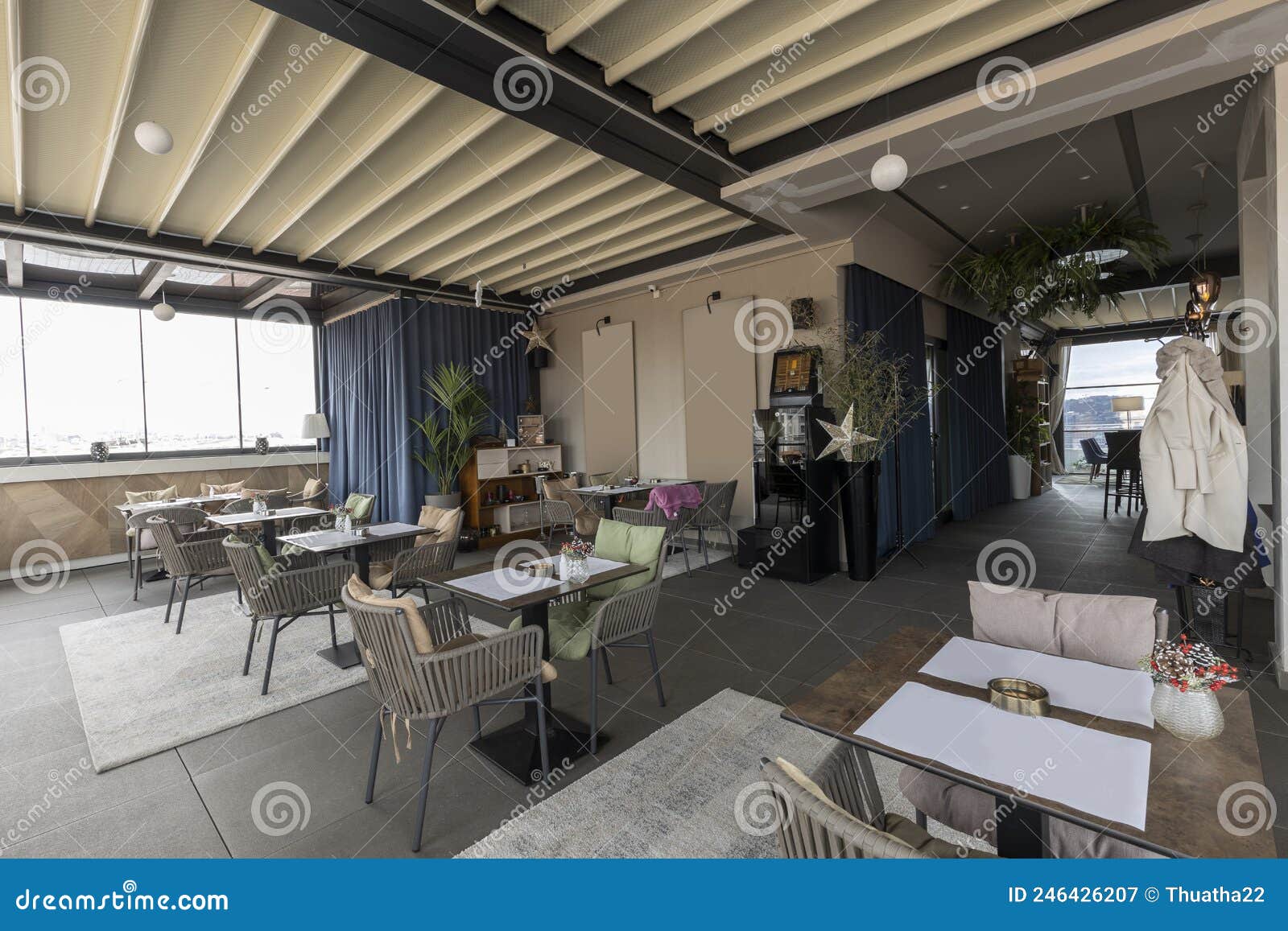 Old And New Hotel And Restaurant Buildings In The Downtown Are Of The ...