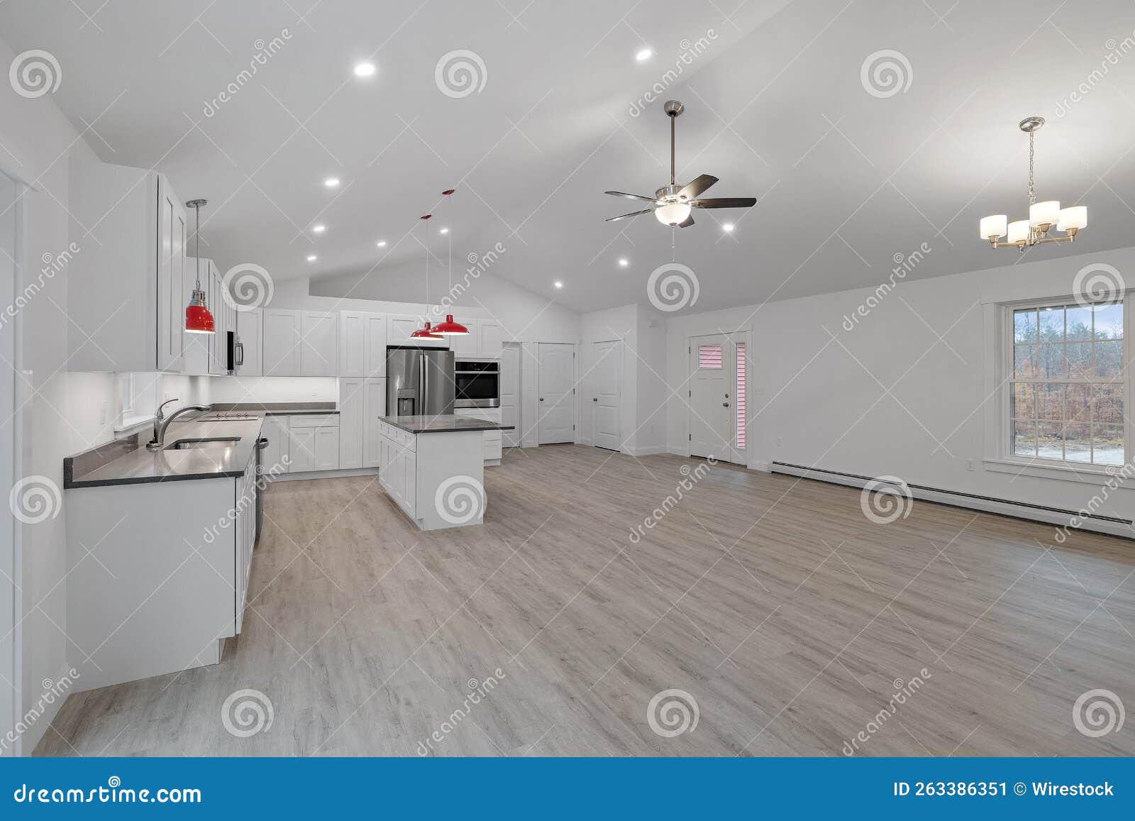 Interior of an Empty House for Sale Stock Image - Image of modern ...