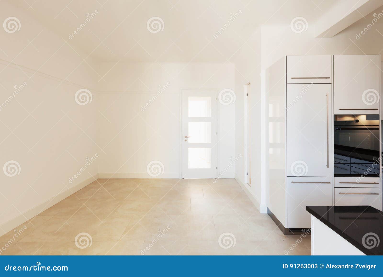 Interior of empty kitchen stock image. Image of home - 91263003
