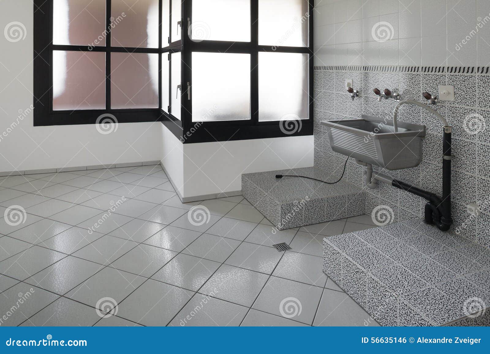 Empty Laundry Room With Water Connections Empty Room Stock Image ...