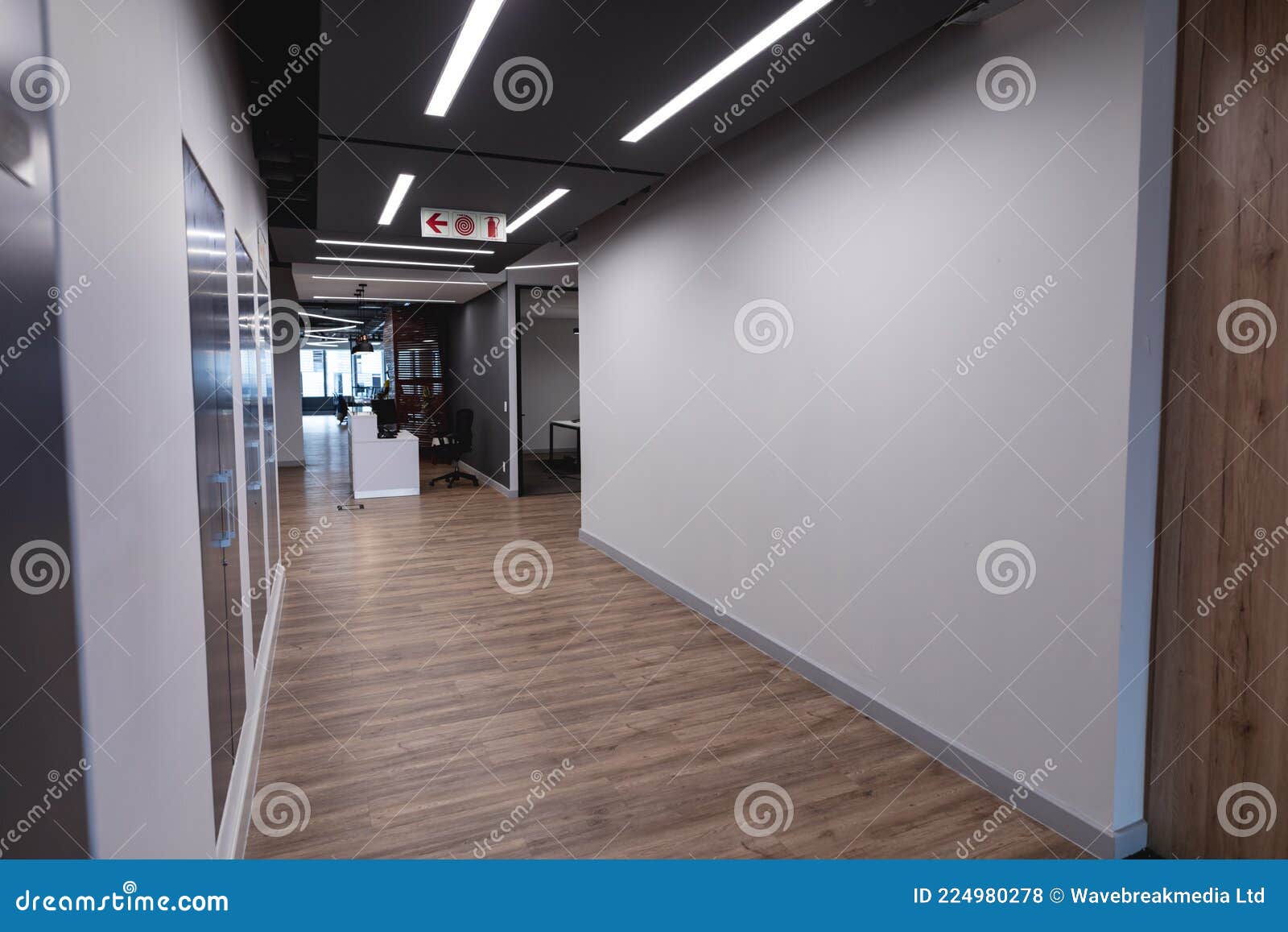 Interior of Empty Lobby with Reception Counter in Modern Office Stock ...