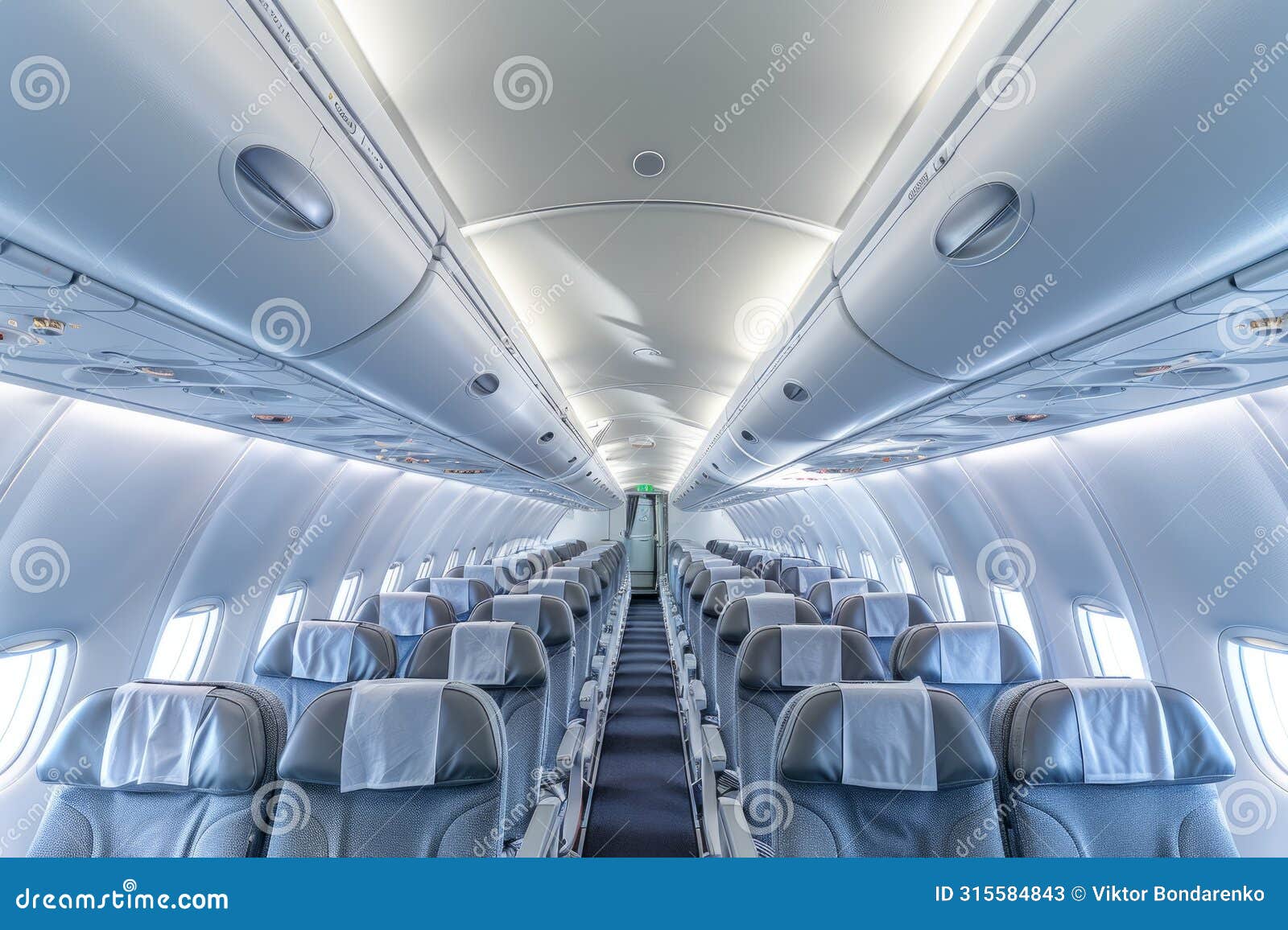 Interior of an Empty Passenger Plane Stock Image - Image of business ...