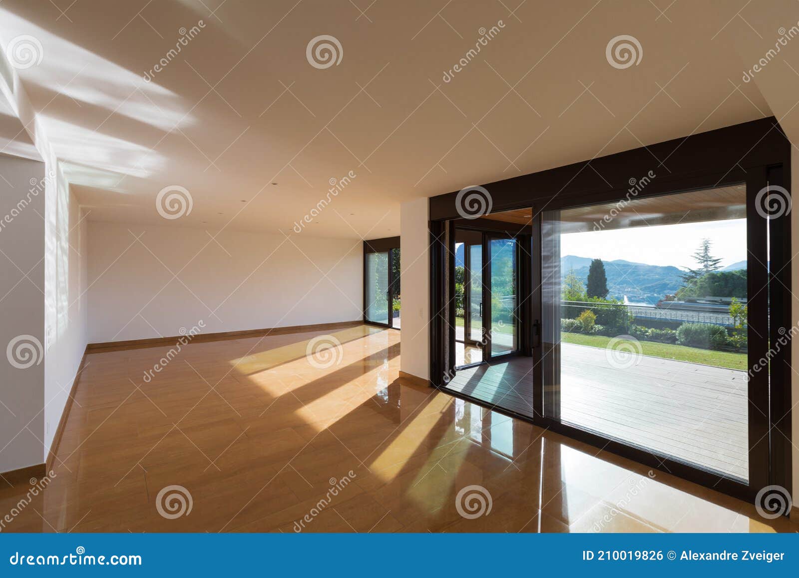 Interior of Empty Modern Apartment Stock Photo - Image of corner ...