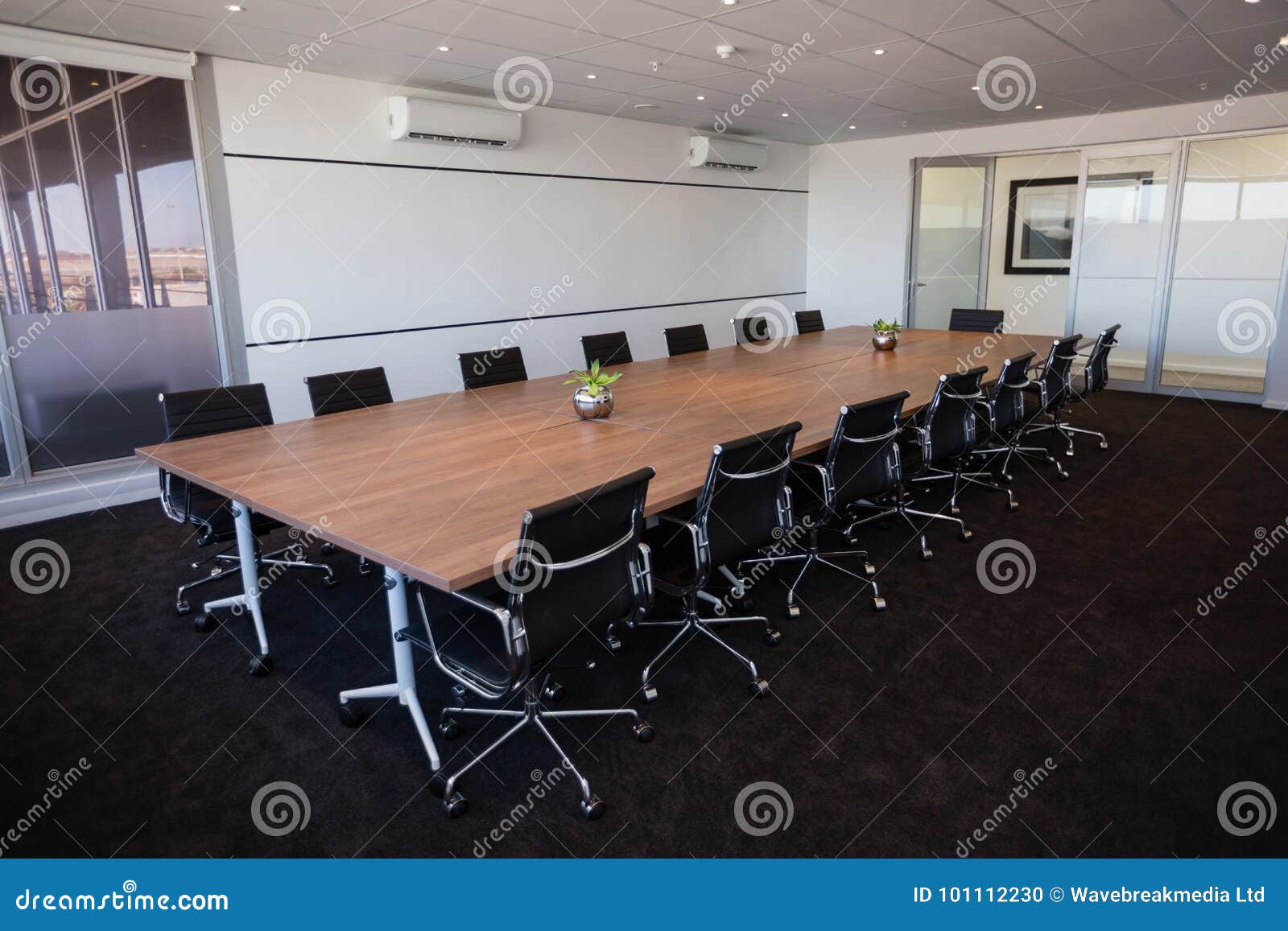 Interior of Empty Modern Board Room Stock Photo - Image of work, white ...