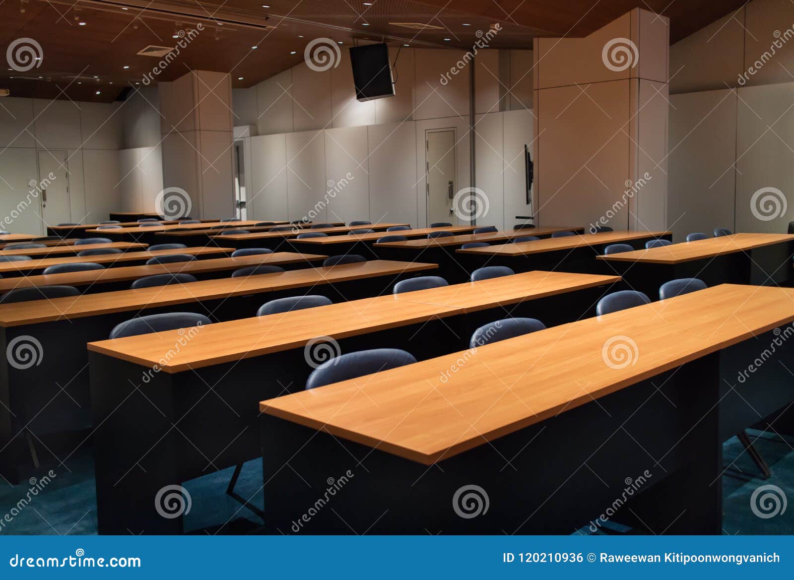 Interior of Empty Modern Conference Hall with Chairs Tables and ...