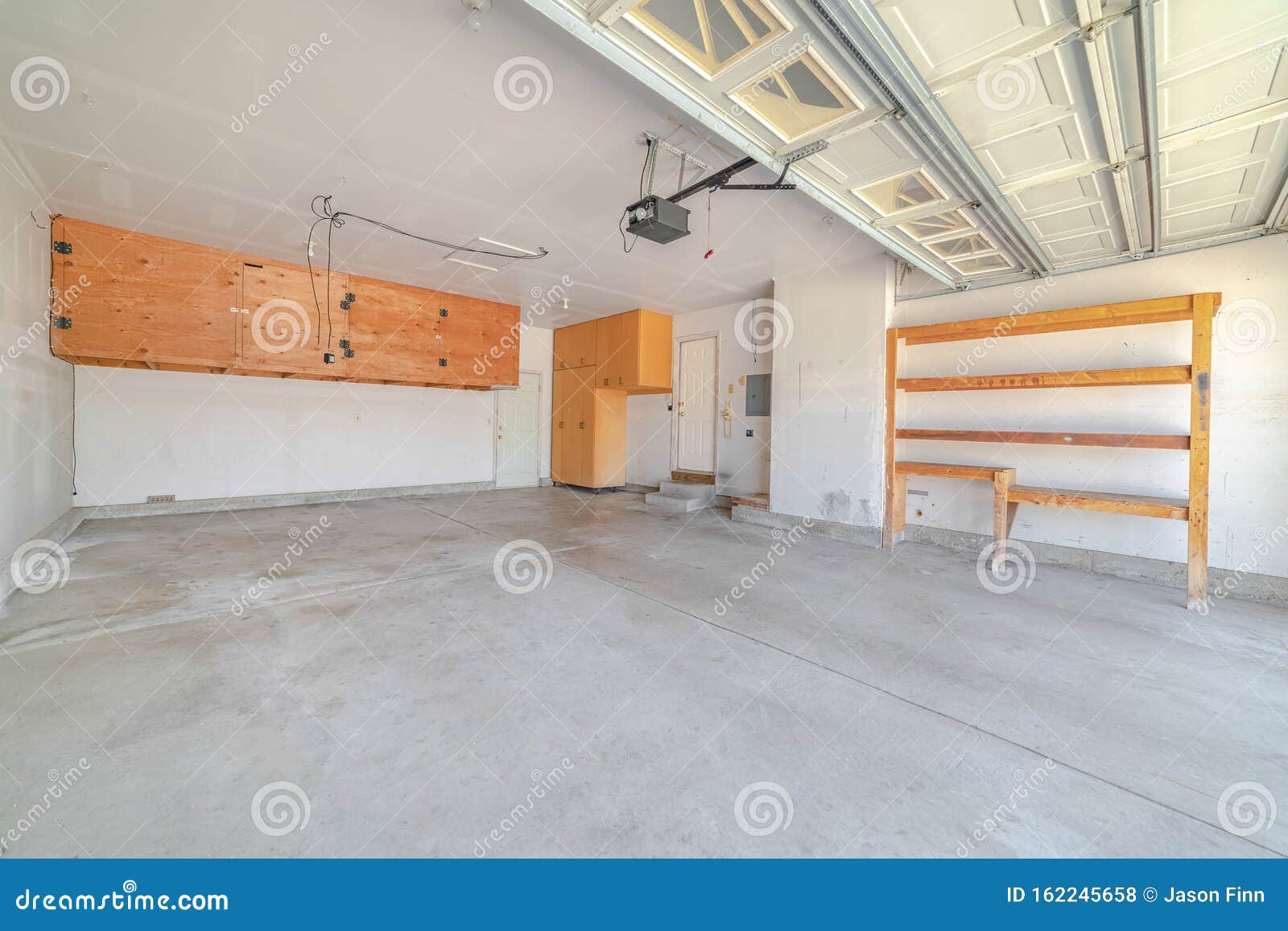Interior of an Empty, Modern Double Garage Stock Photo - Image of steel ...