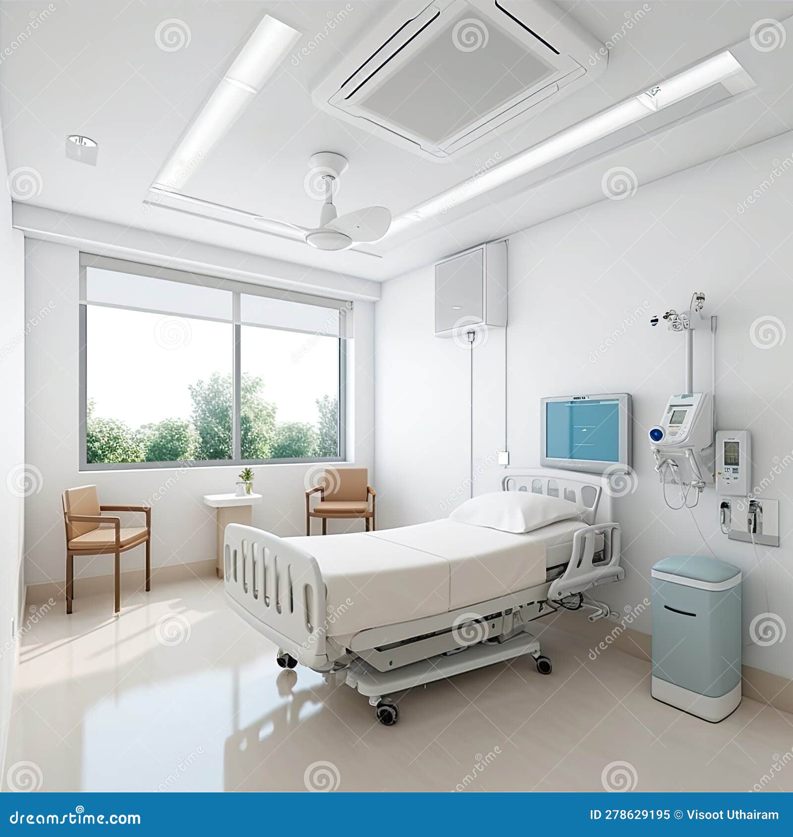 Interior of an Empty Modern Hospital Room,Modern Hospital Room Interior ...