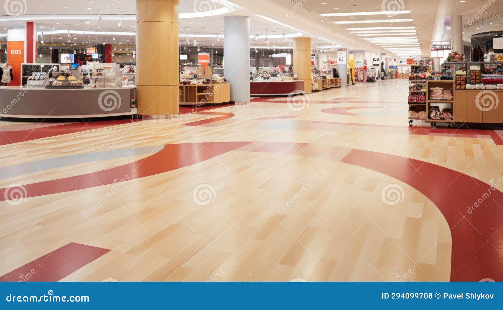 Interior of Empty Modern Shopping Mall with Spc Flooring Stock Photo ...