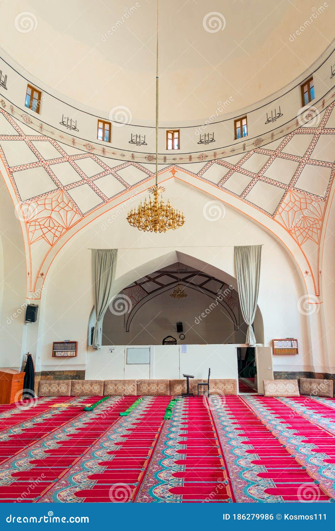 Interior of an Empty Muslim Mosque with Carpets on the Floor Editorial ...
