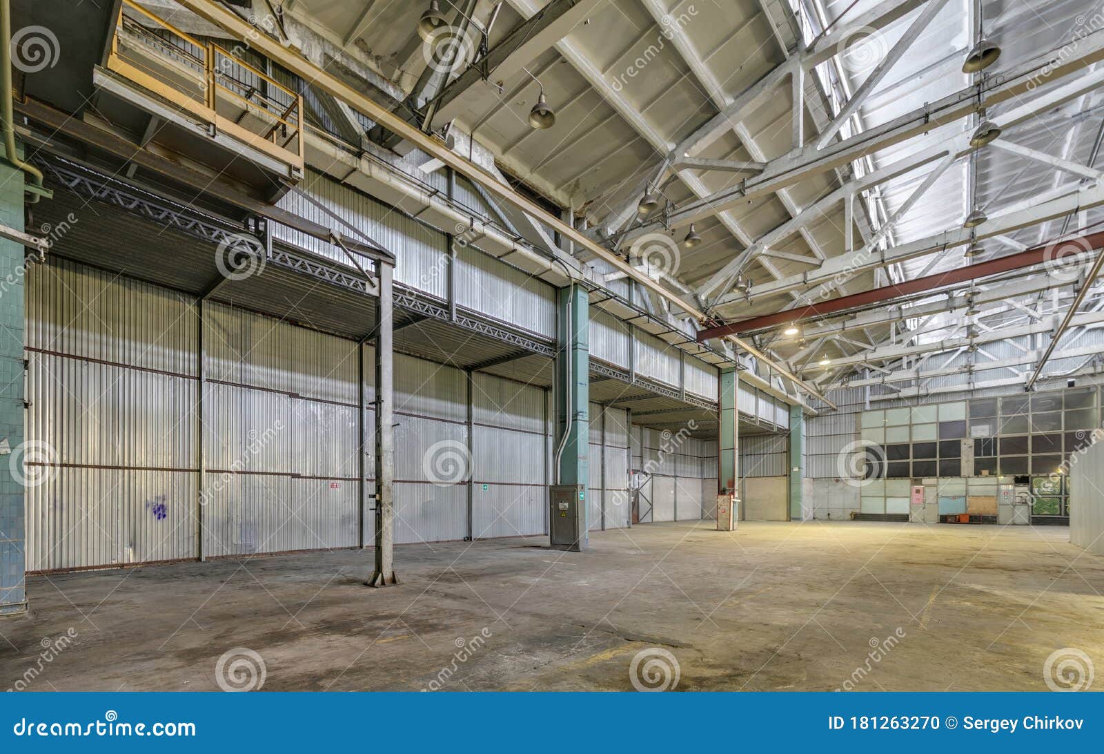 The Interior of an Empty Production Hall Stock Photo - Image of ...